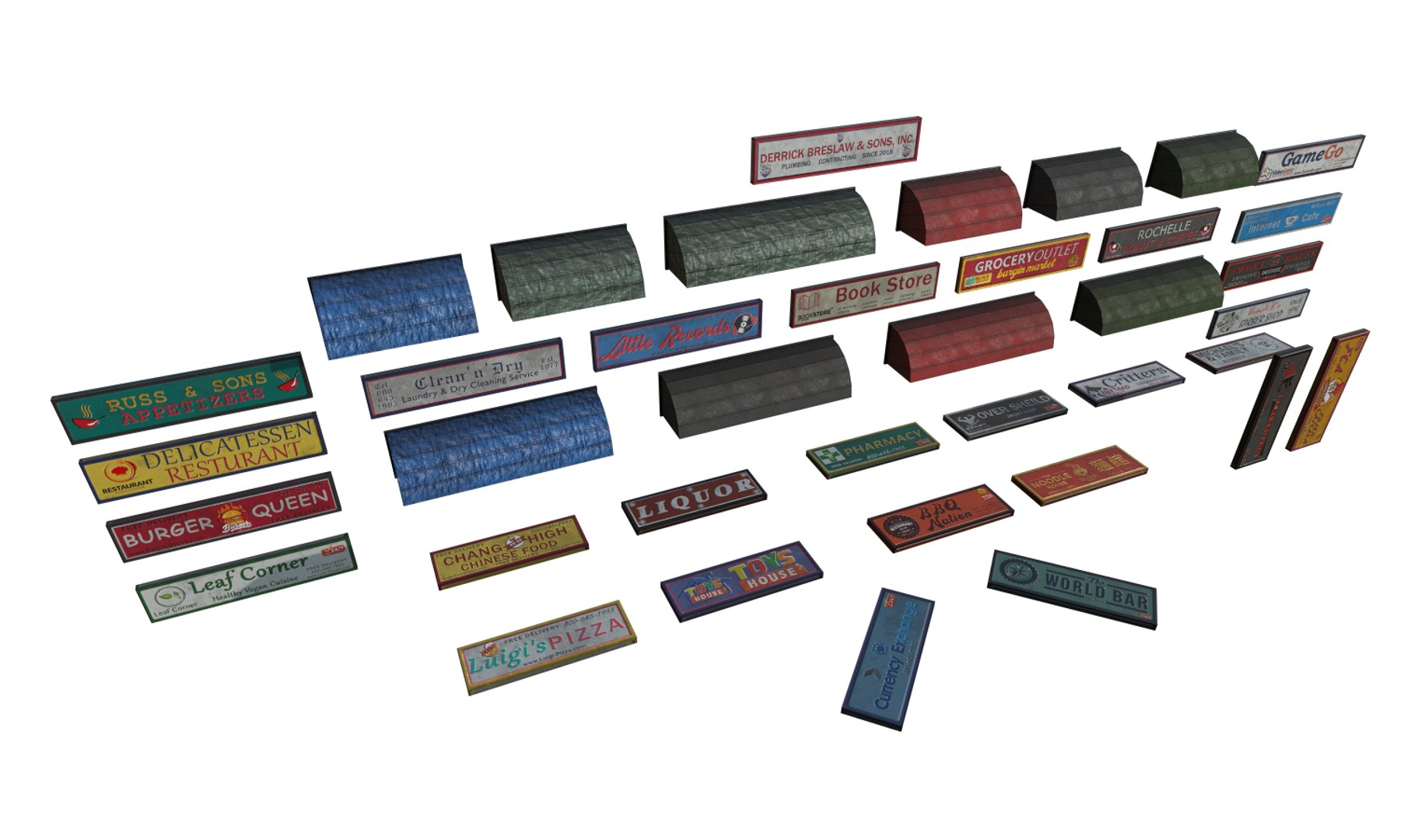 Shop Signs Pack 3D model - TurboSquid 2109095