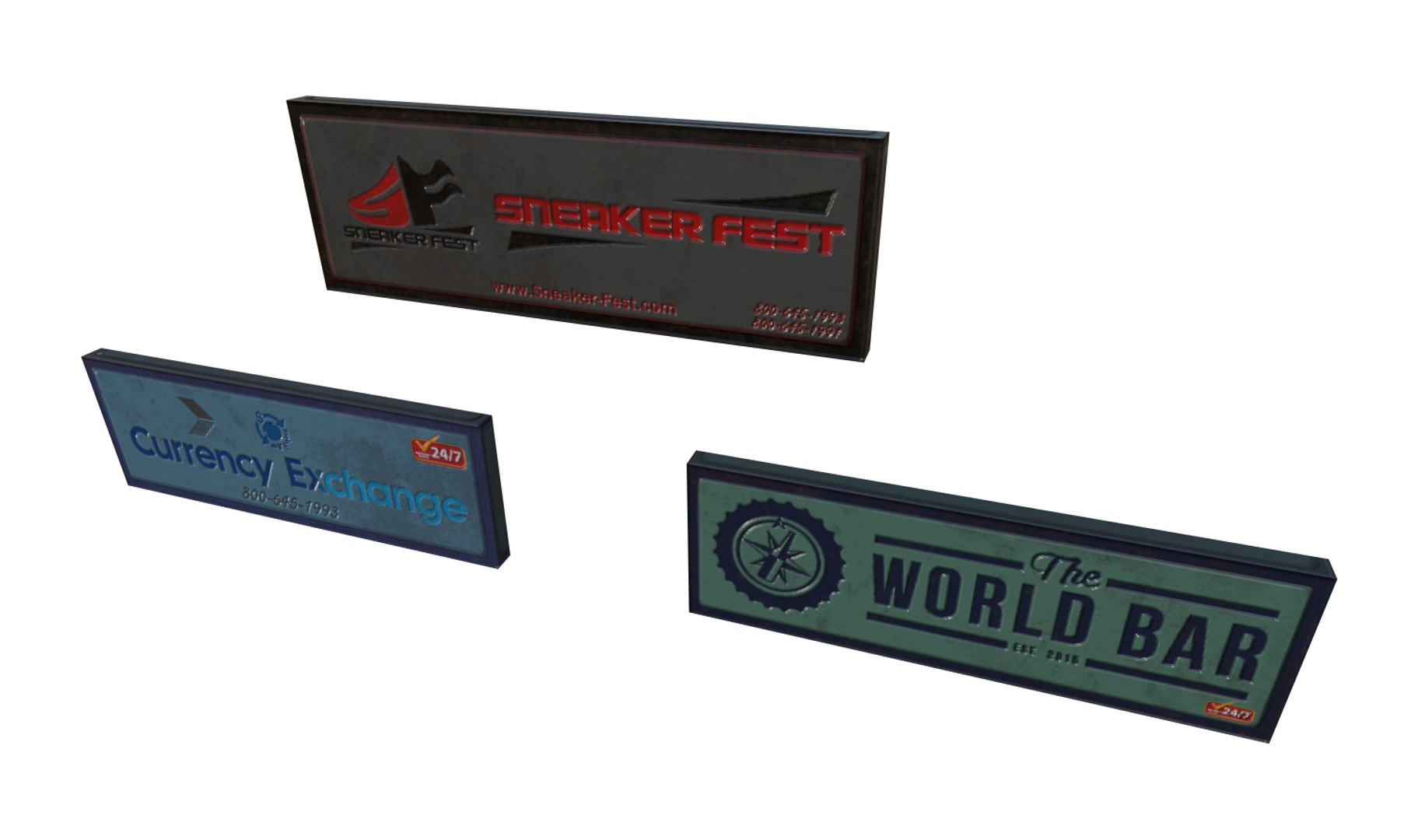 Shop Signs Pack 3D Model - TurboSquid 2109095