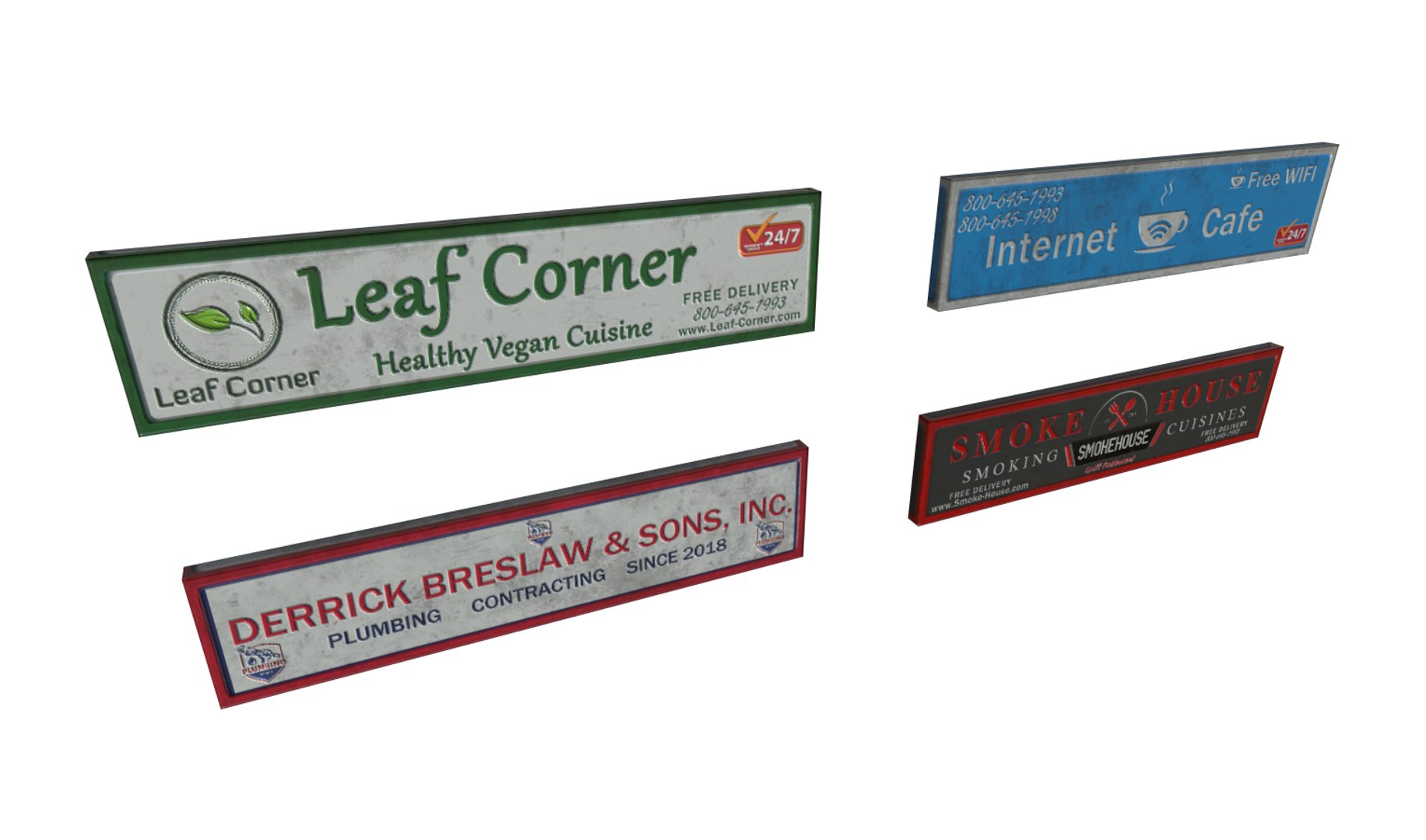 Shop Signs Pack 3D Model - TurboSquid 2109095