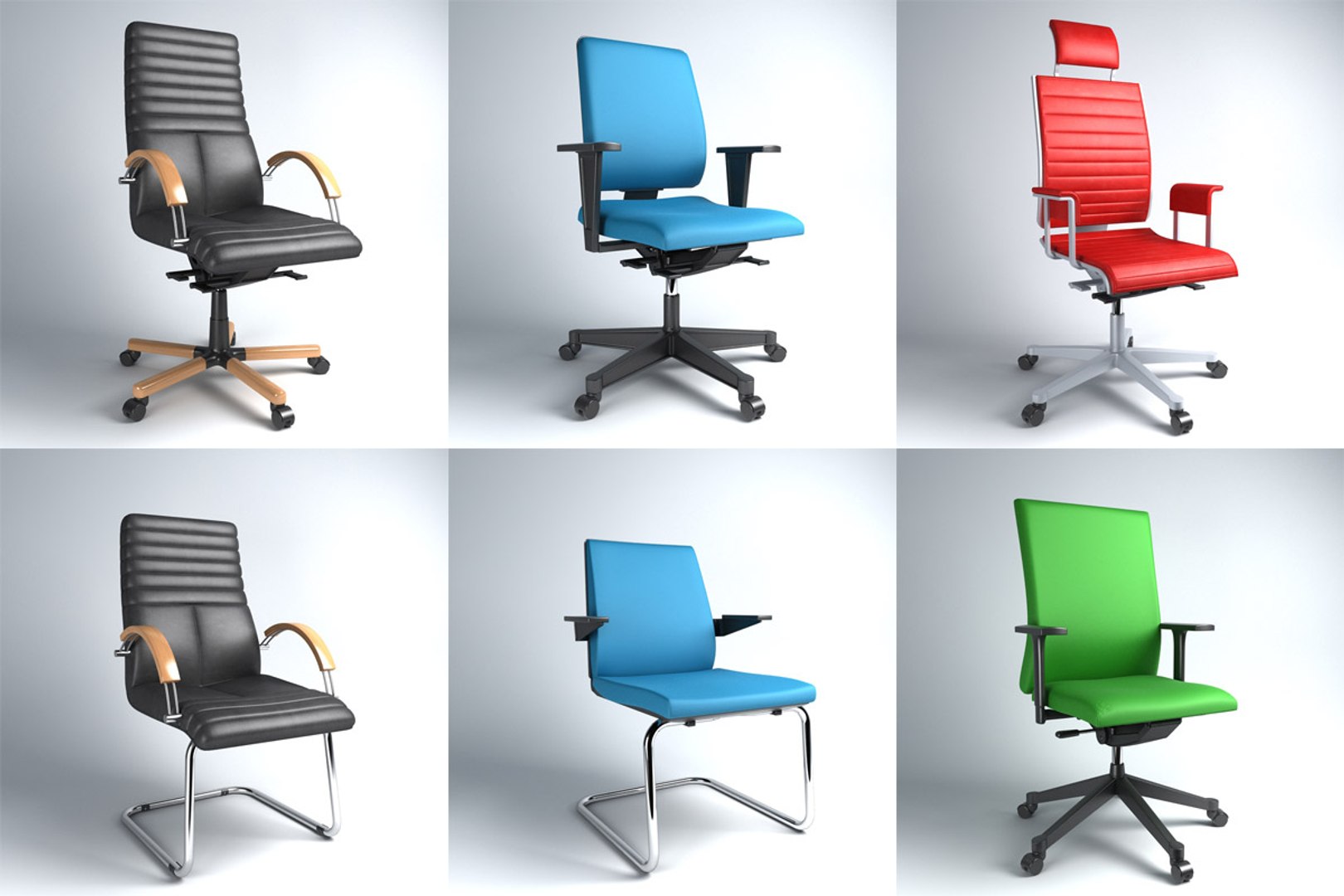 3d Office Armchairs Chairs 6 Model