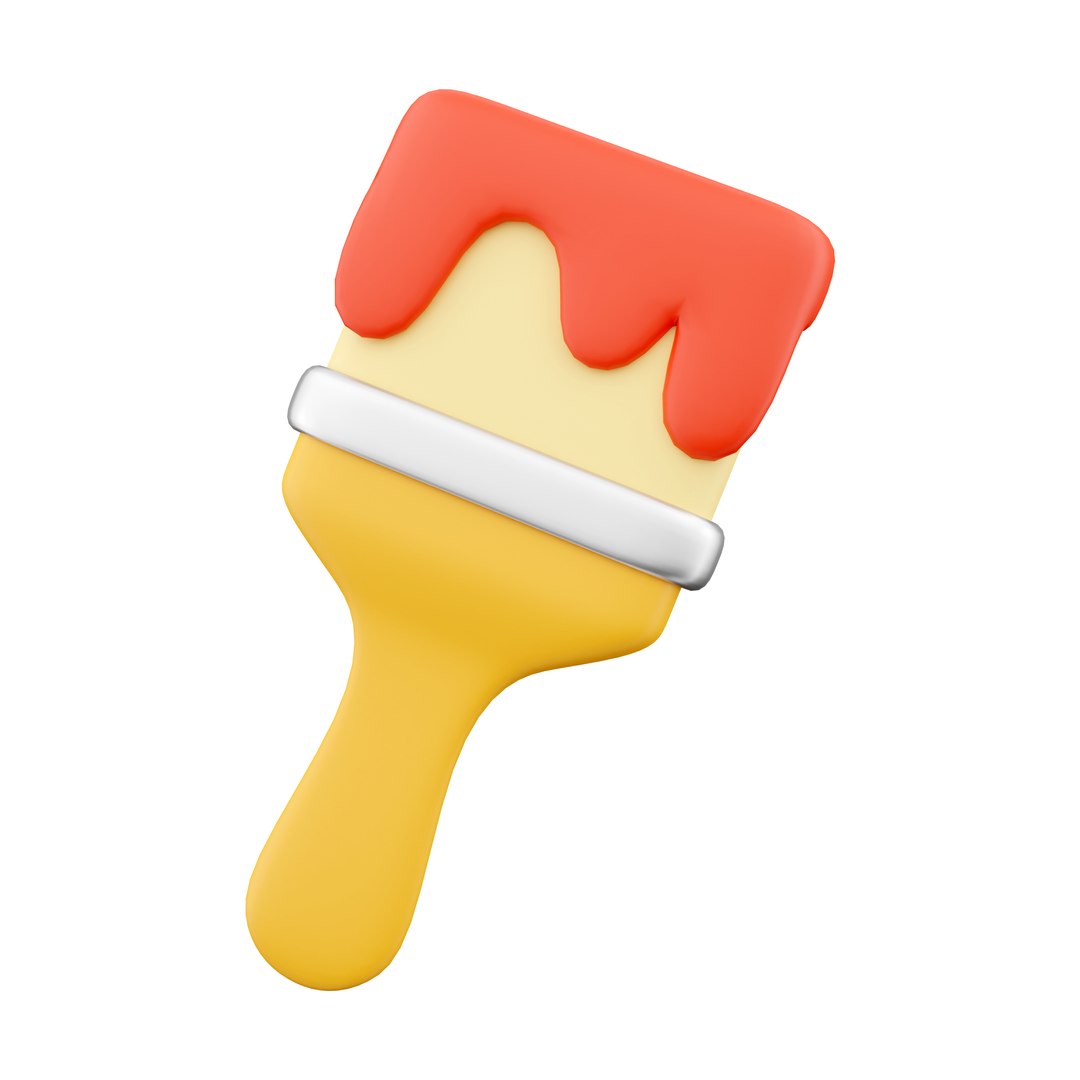 3d Paint Brush Icon 3D Model - TurboSquid 2066419
