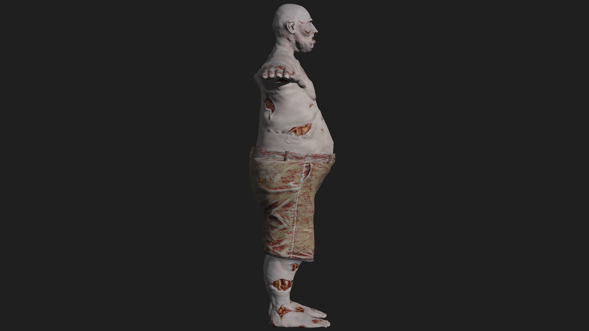 3D Zombie Obese Model - TurboSquid 1663469