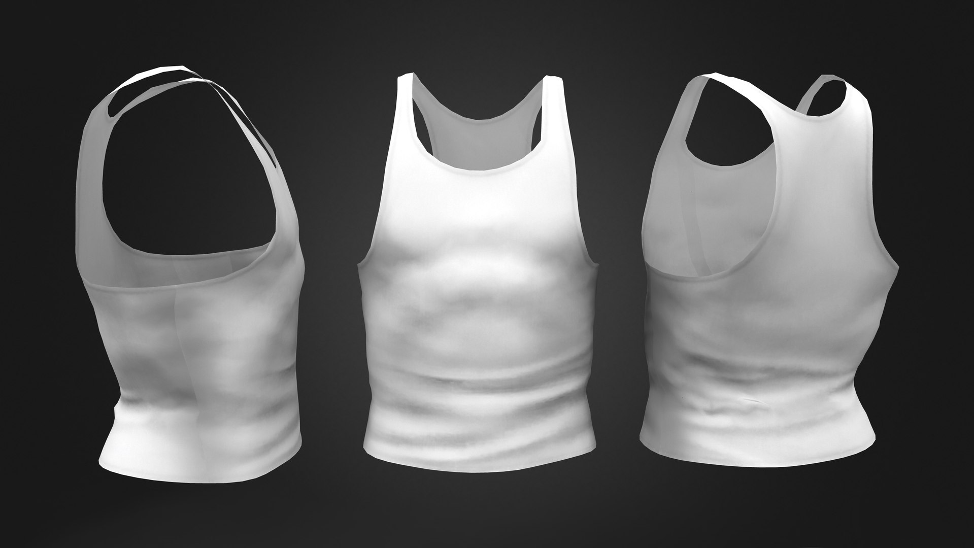 Male Slim Vest Tank Top 3D Model - TurboSquid 1820219