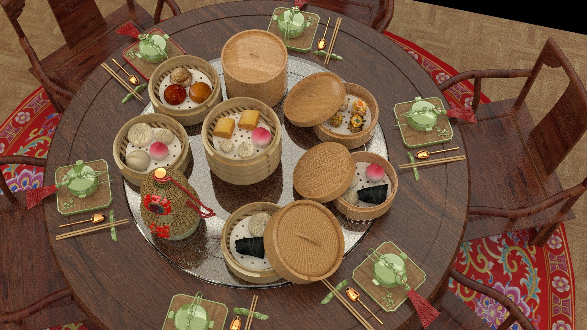Chinese Dim Sum 3D Model - TurboSquid 2205554