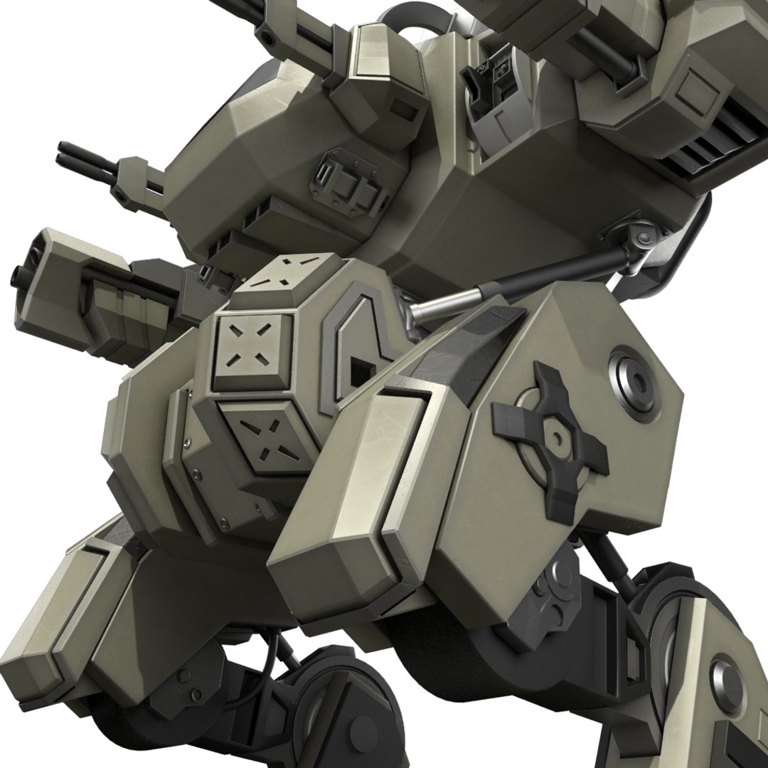 rigged battle mech 3d model