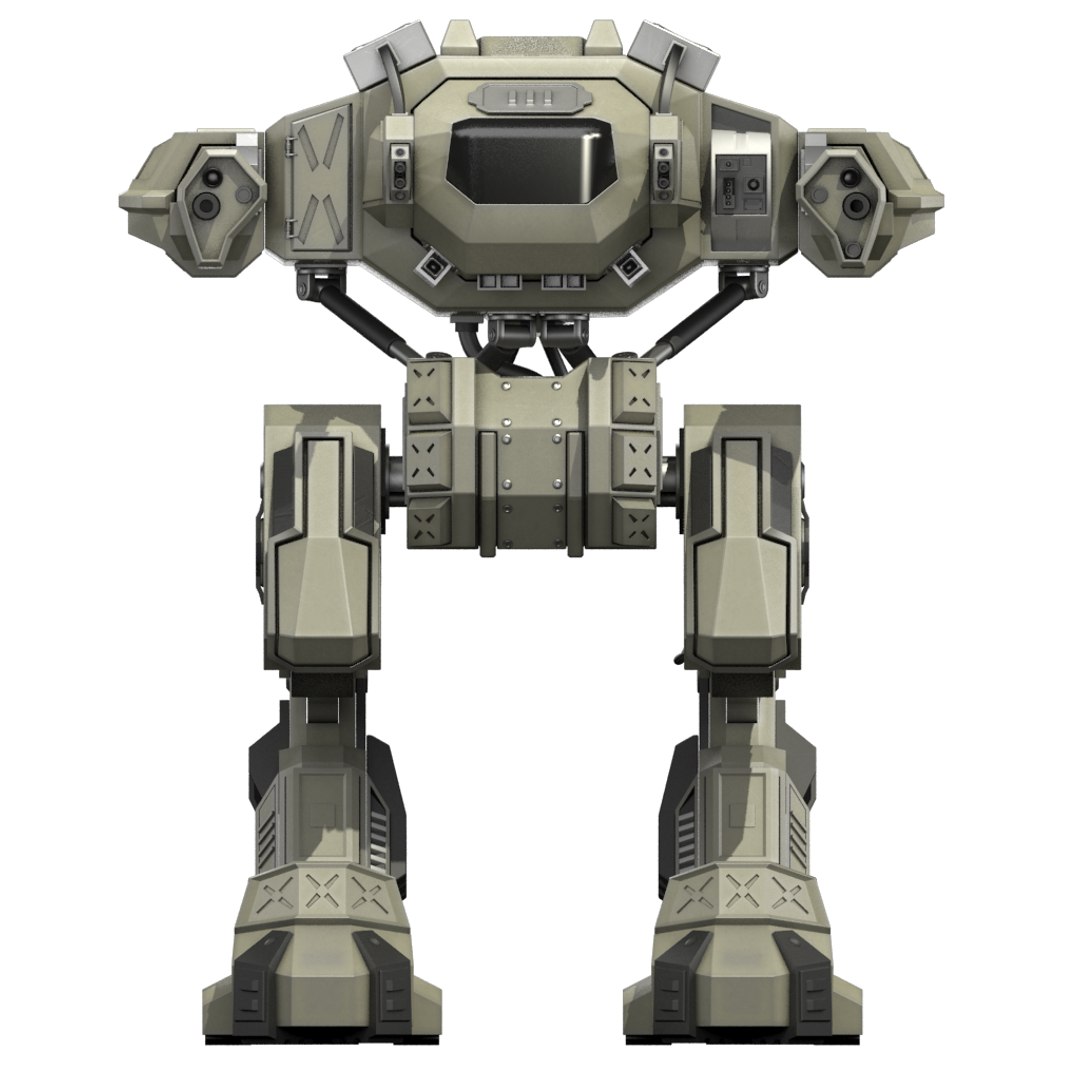 rigged battle mech 3d model