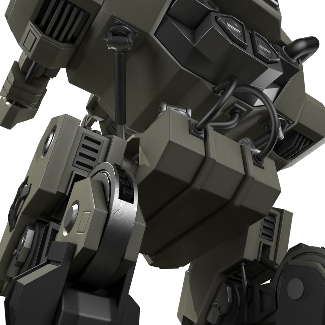 rigged battle mech 3d model