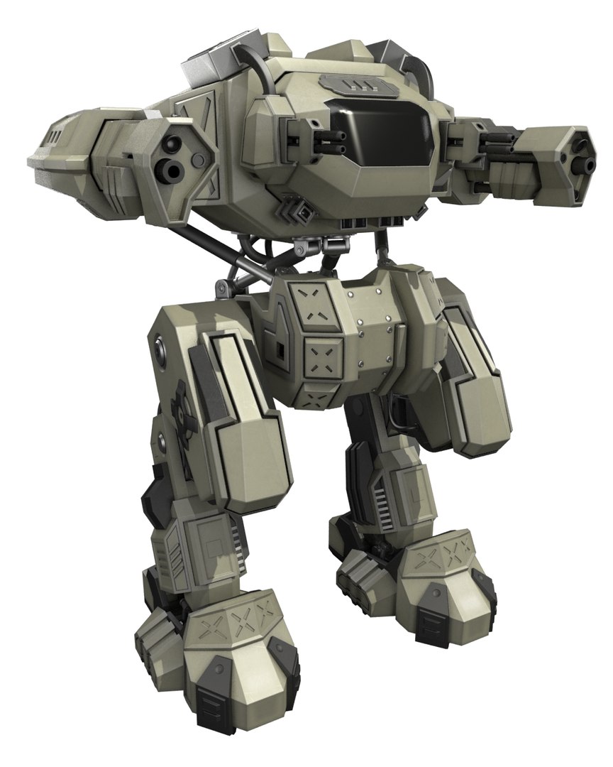 rigged battle mech 3d model