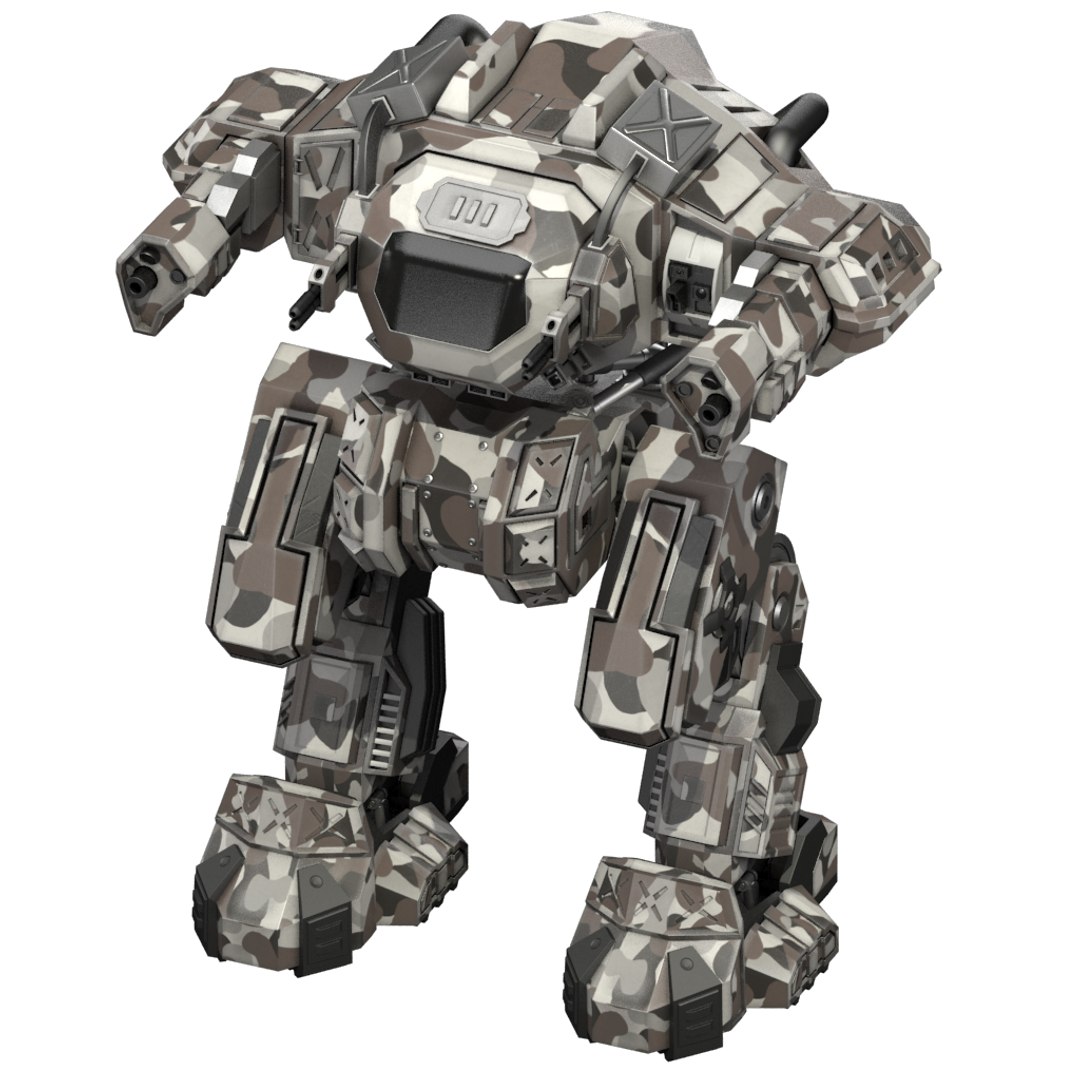 rigged battle mech 3d model