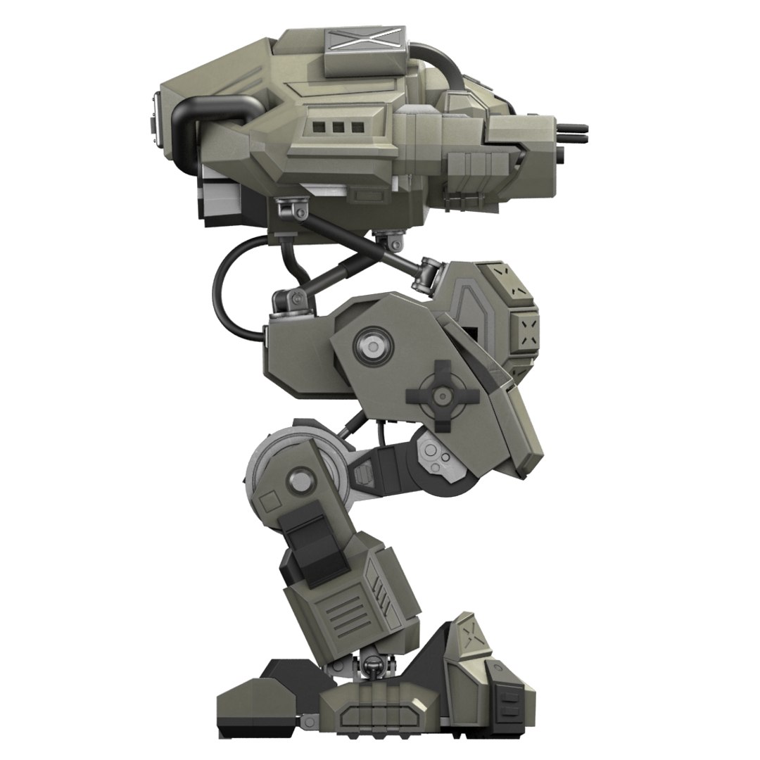 rigged battle mech 3d model