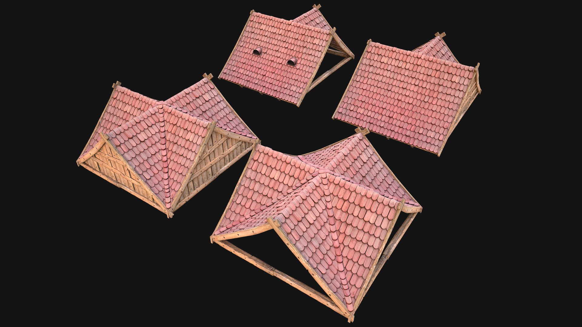 3D Medieval Corner Roof - TurboSquid 2141162