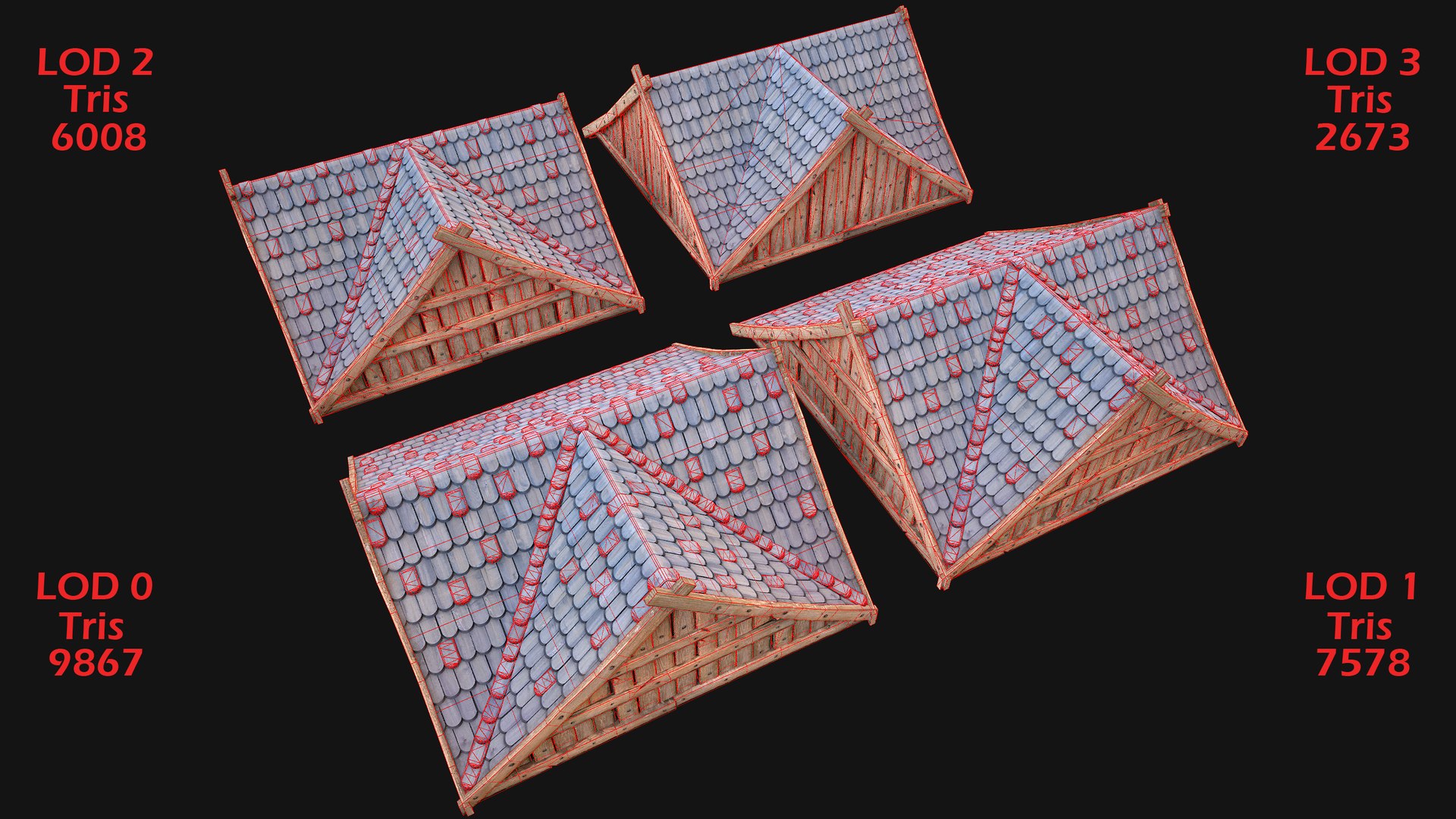 3D Medieval Corner Roof - TurboSquid 2141162