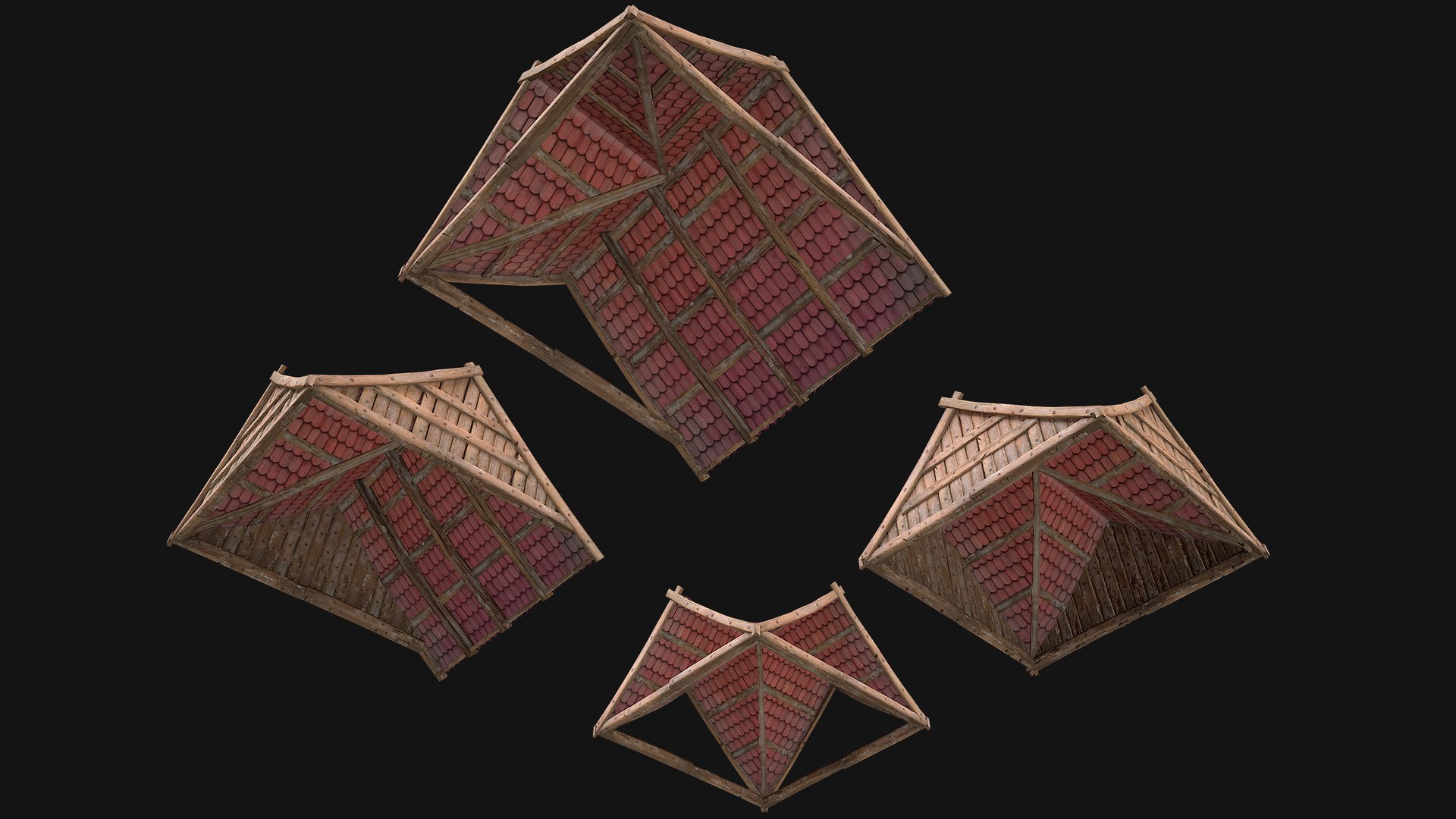 3D Medieval Corner Roof - TurboSquid 2141162