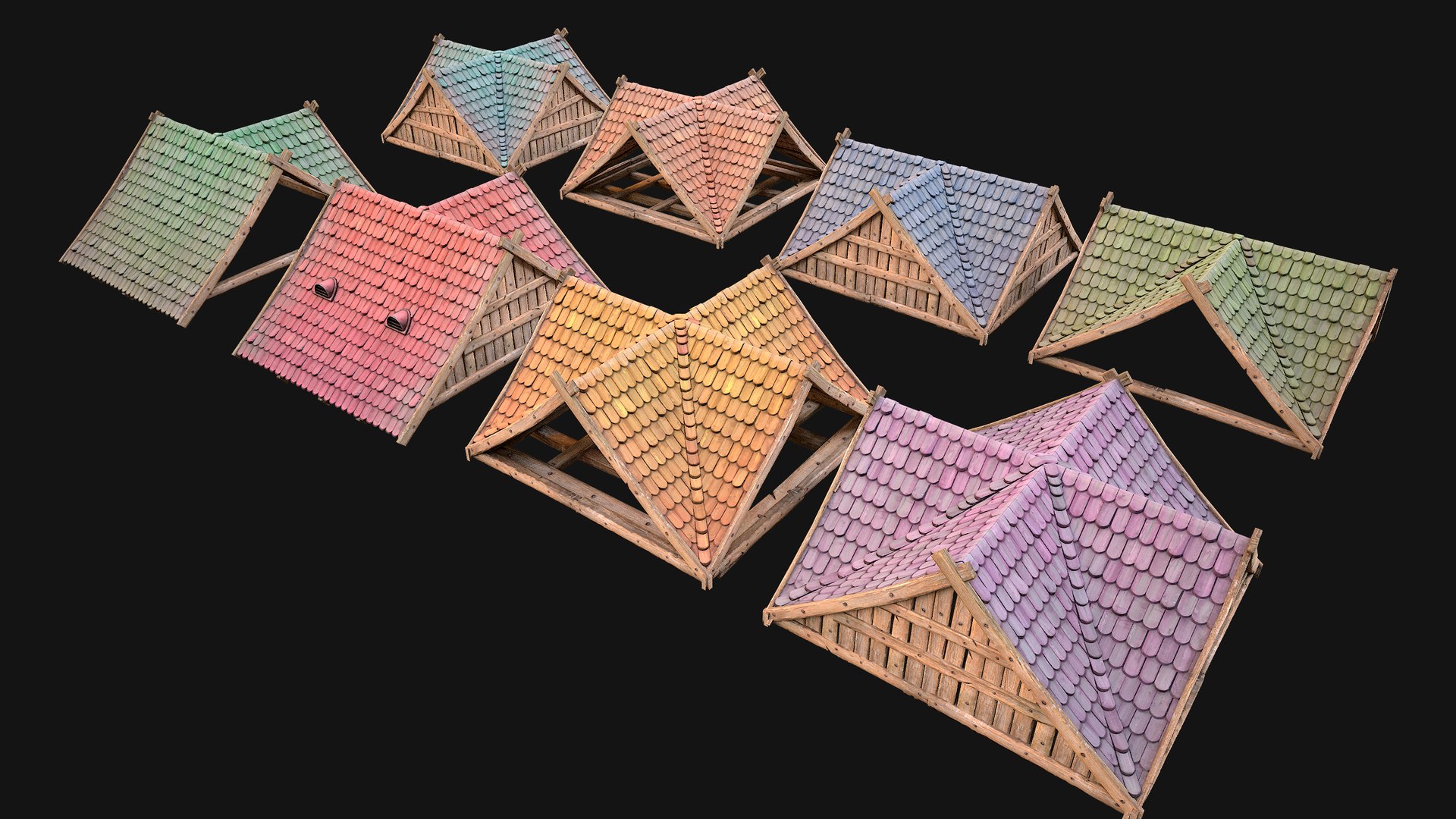 3D Medieval Corner Roof - TurboSquid 2141162