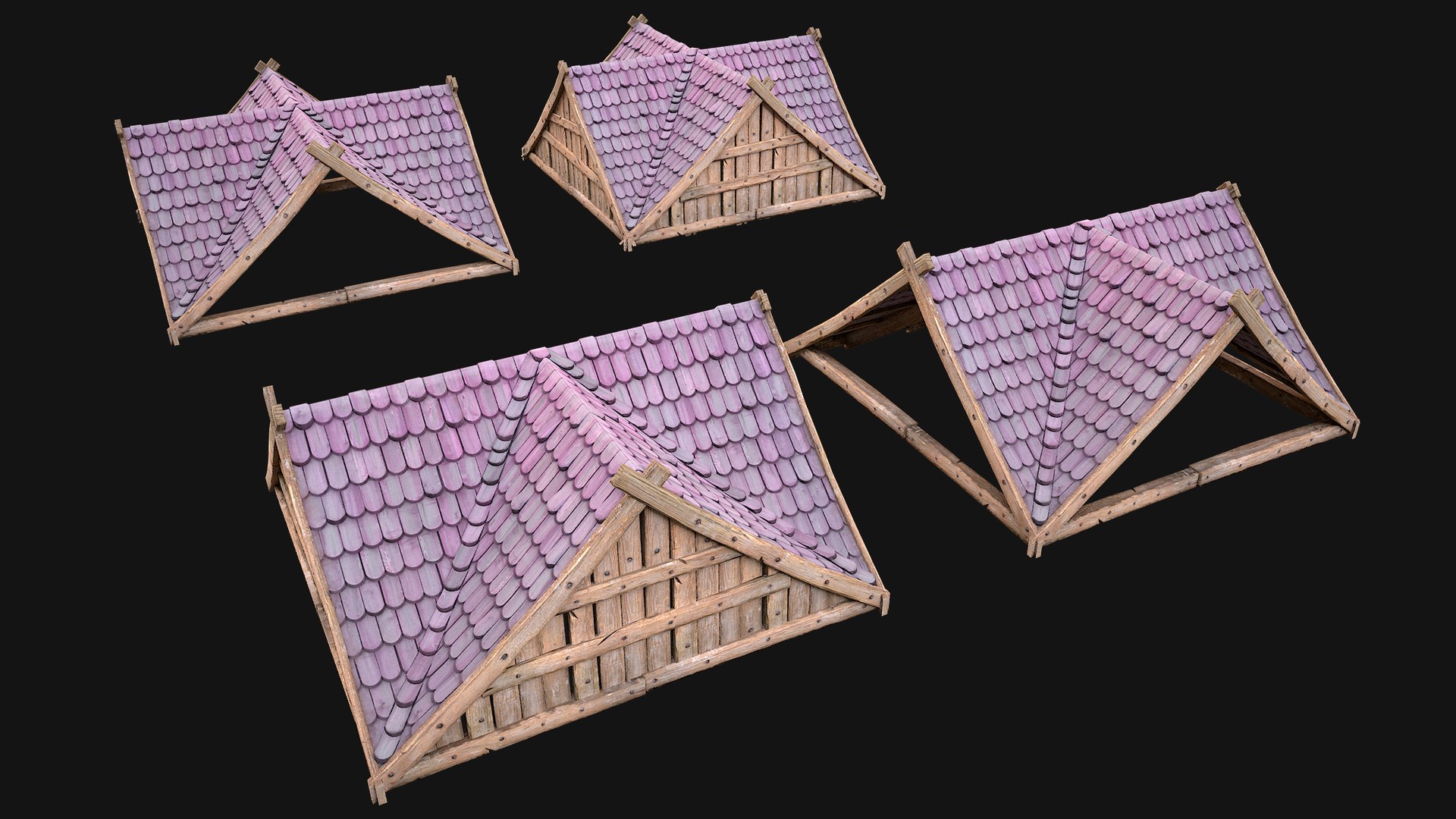 3D Medieval Corner Roof - TurboSquid 2141162