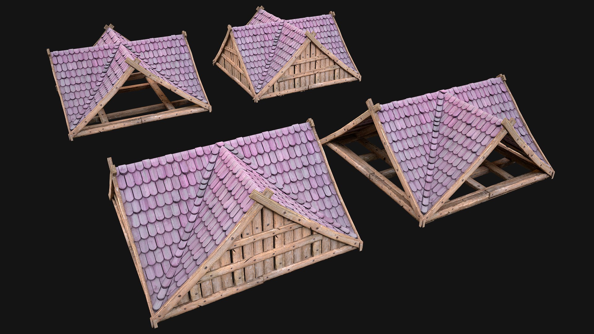 3D Medieval Corner Roof - TurboSquid 2141162