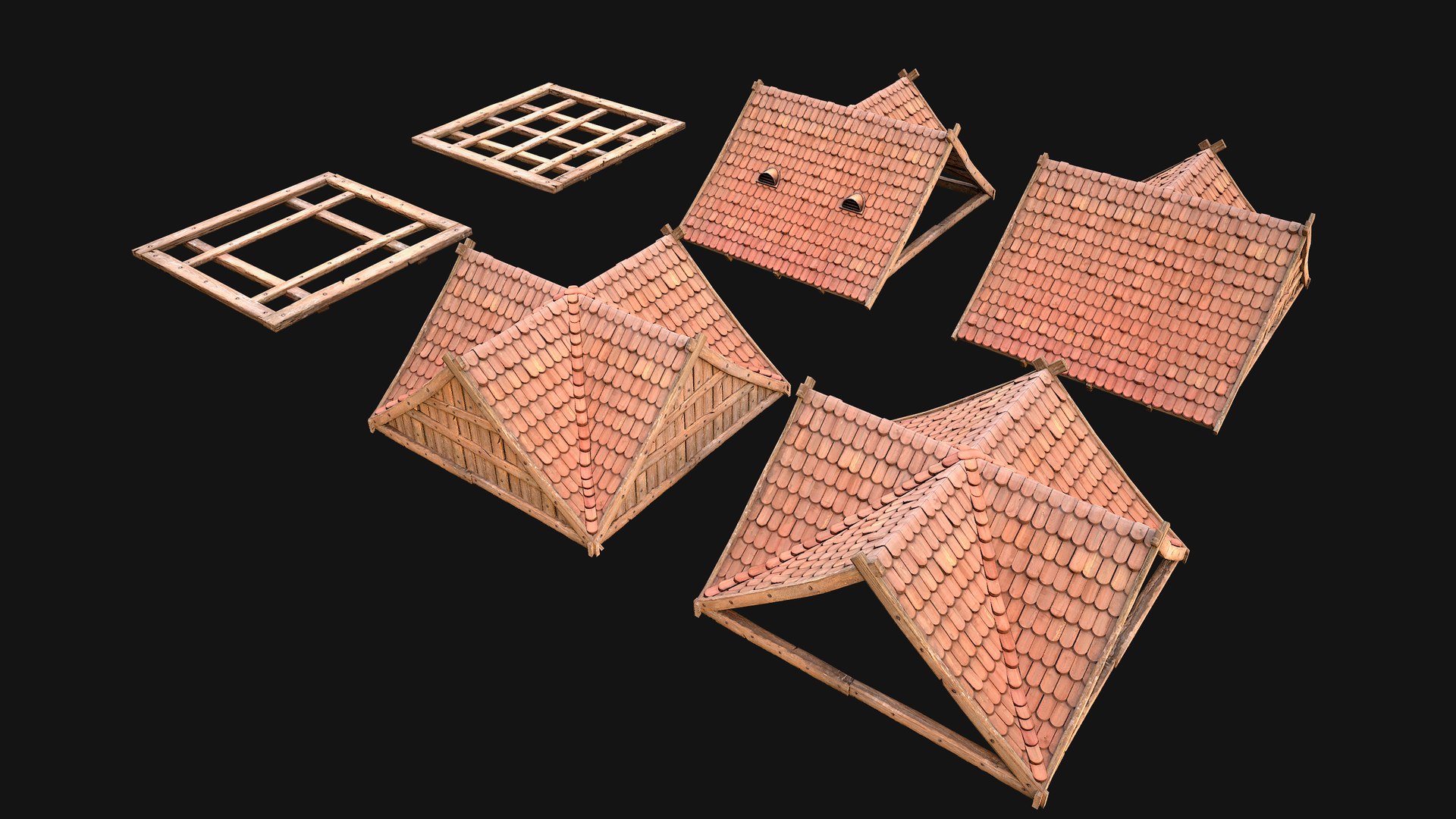 3D Medieval Corner Roof - TurboSquid 2141162