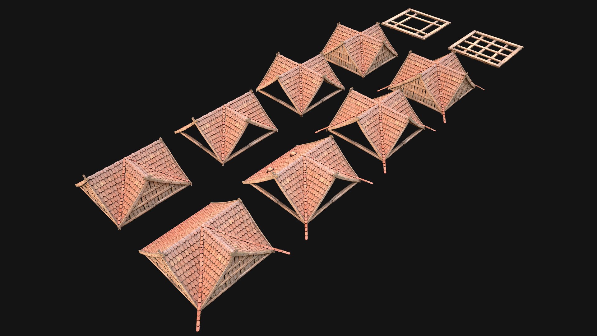 3D Medieval Corner Roof - TurboSquid 2141162