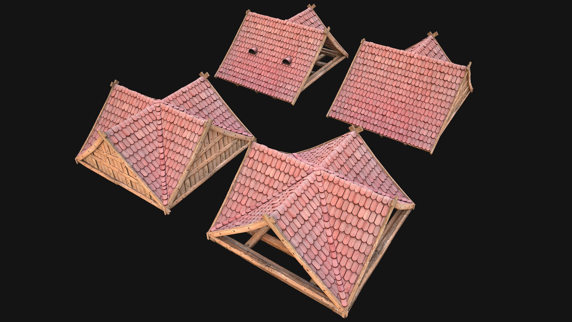 3D Medieval Corner Roof - TurboSquid 2141162