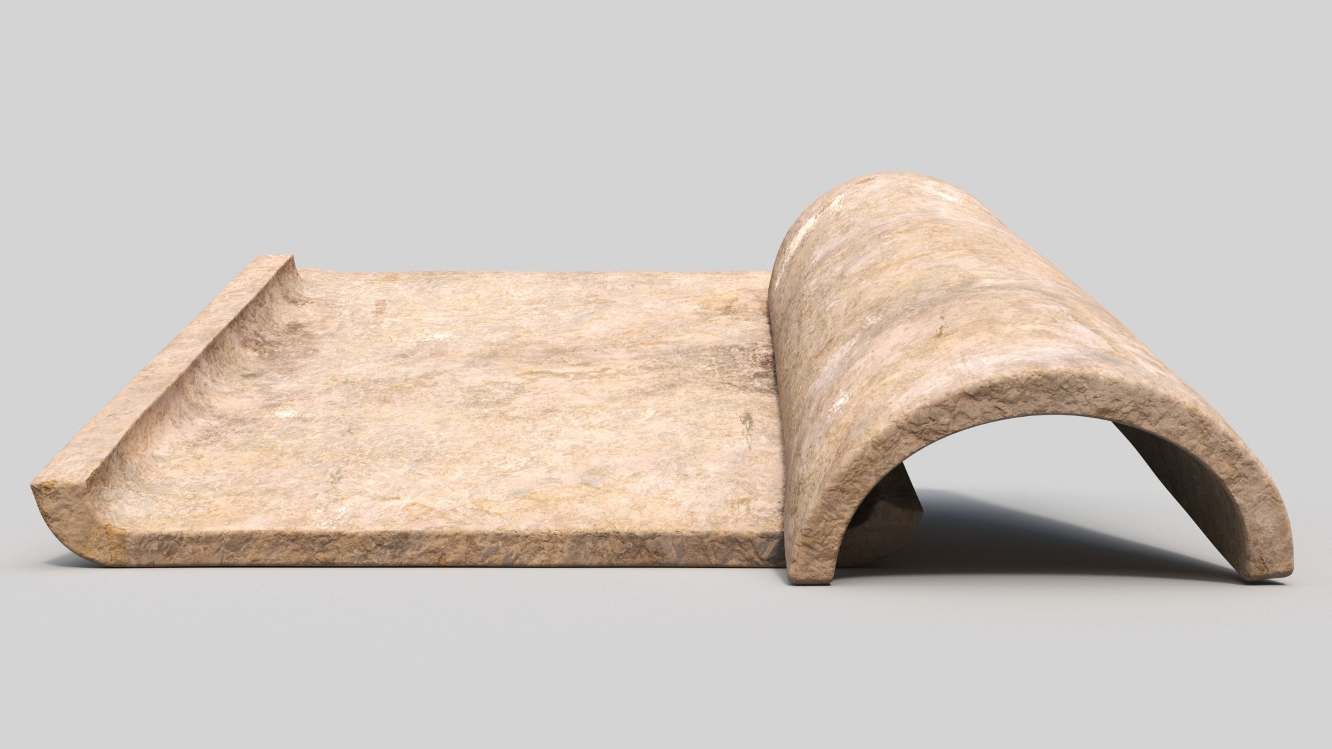 3D Beige Roman Roof Tile - TurboSquid 1983039