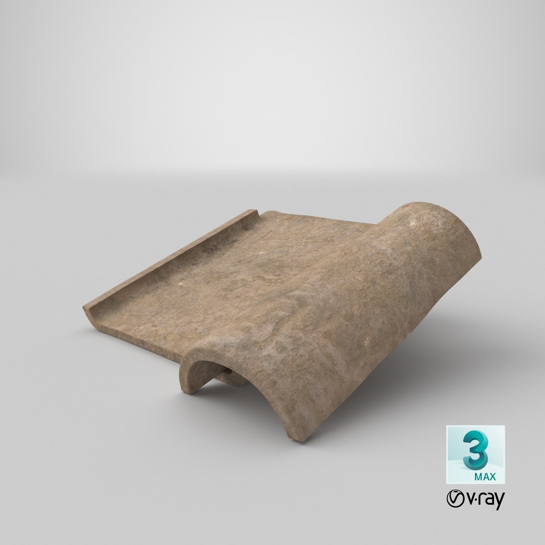 3D Beige Roman Roof Tile - TurboSquid 1983039