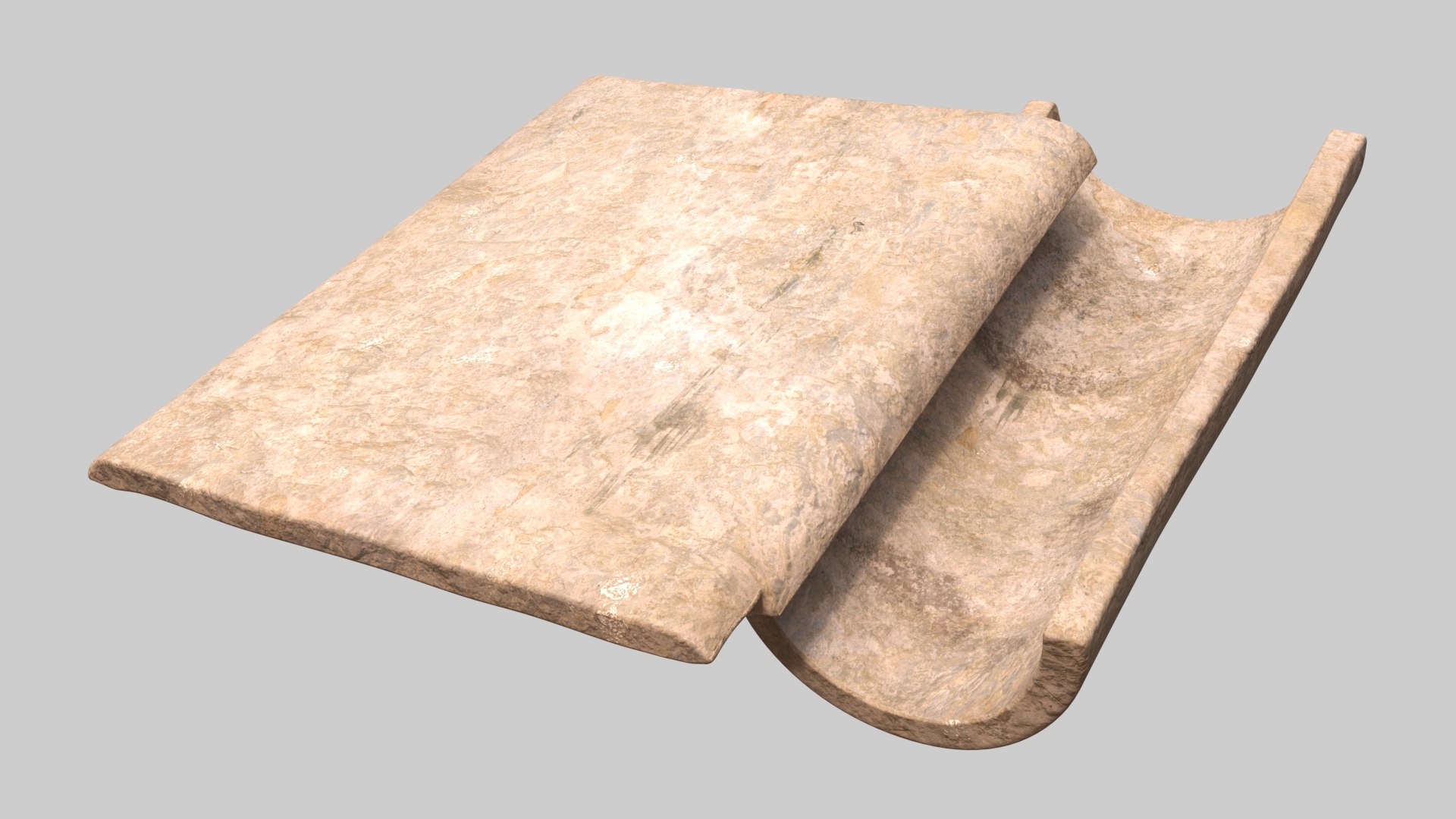 3D Beige Roman Roof Tile - TurboSquid 1983039