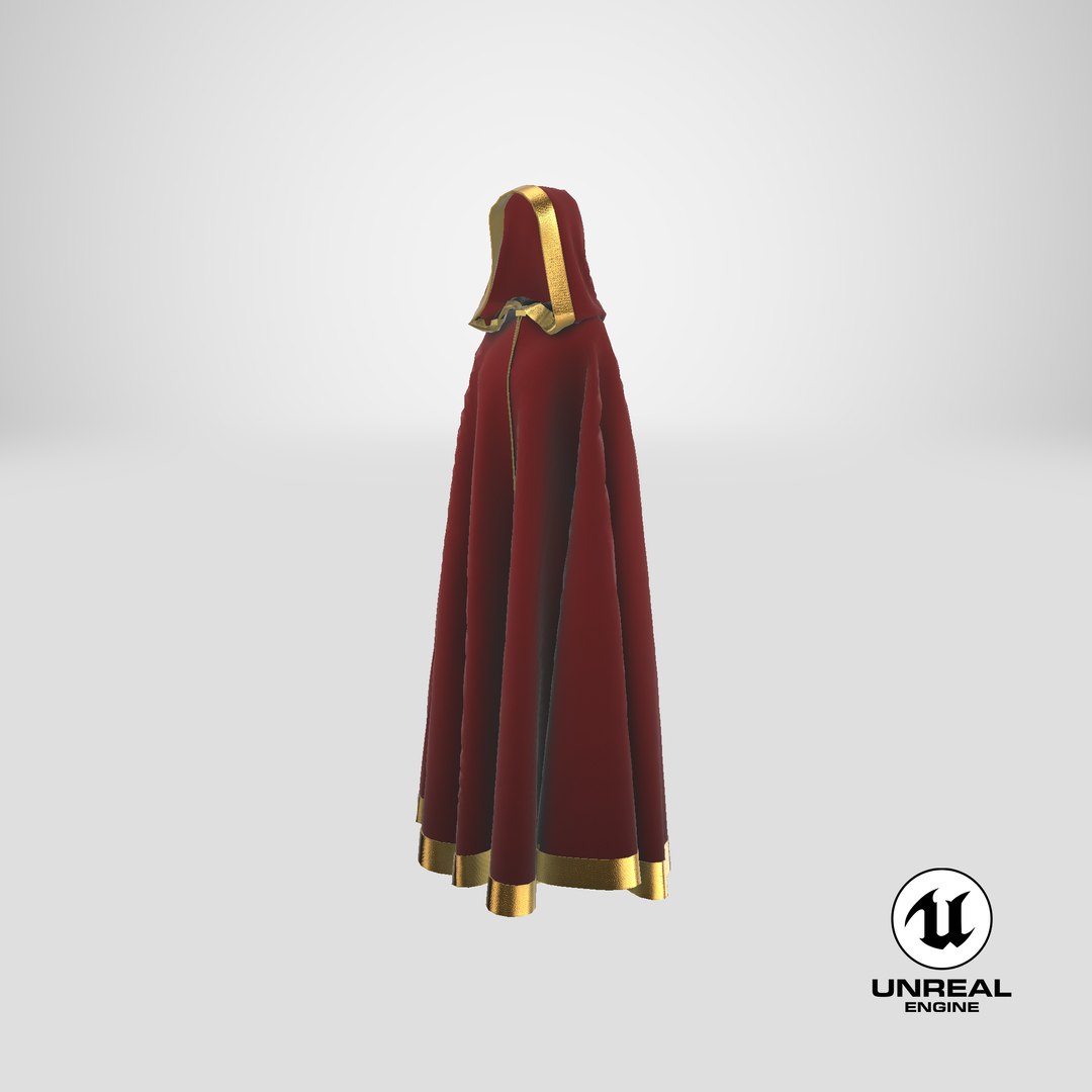 Medieval hooded cloak 3D model - TurboSquid 1601227