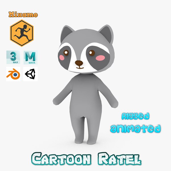 modelo 3d Cartoon Ratel character 3d - TurboSquid 2014706