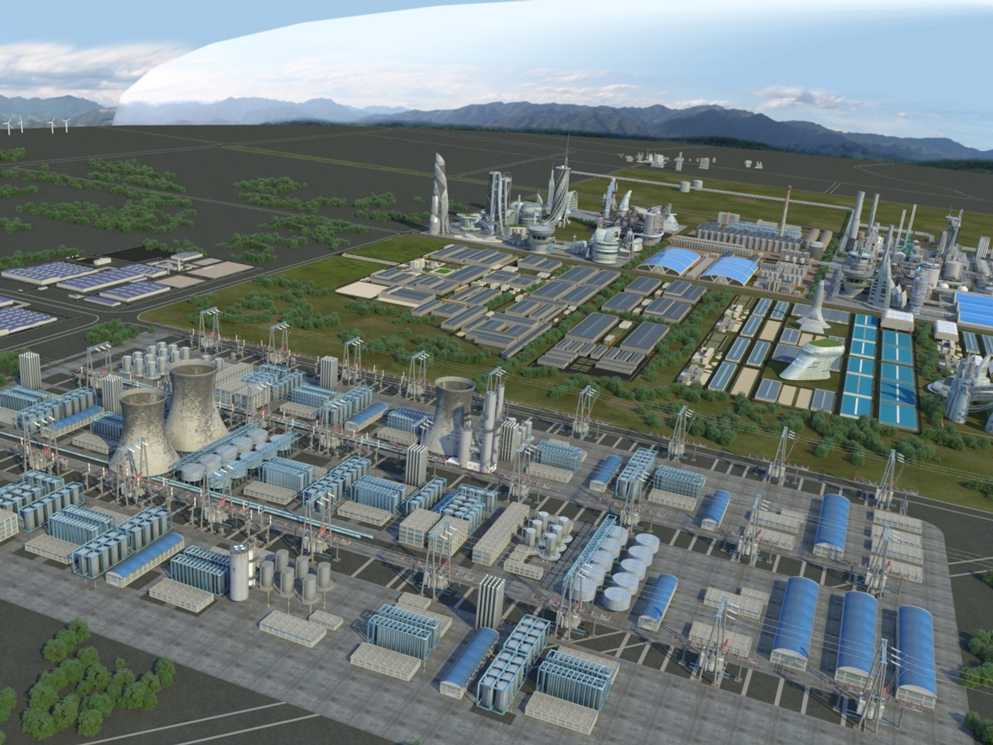 Futuristic Factory 3D model - TurboSquid 1889481