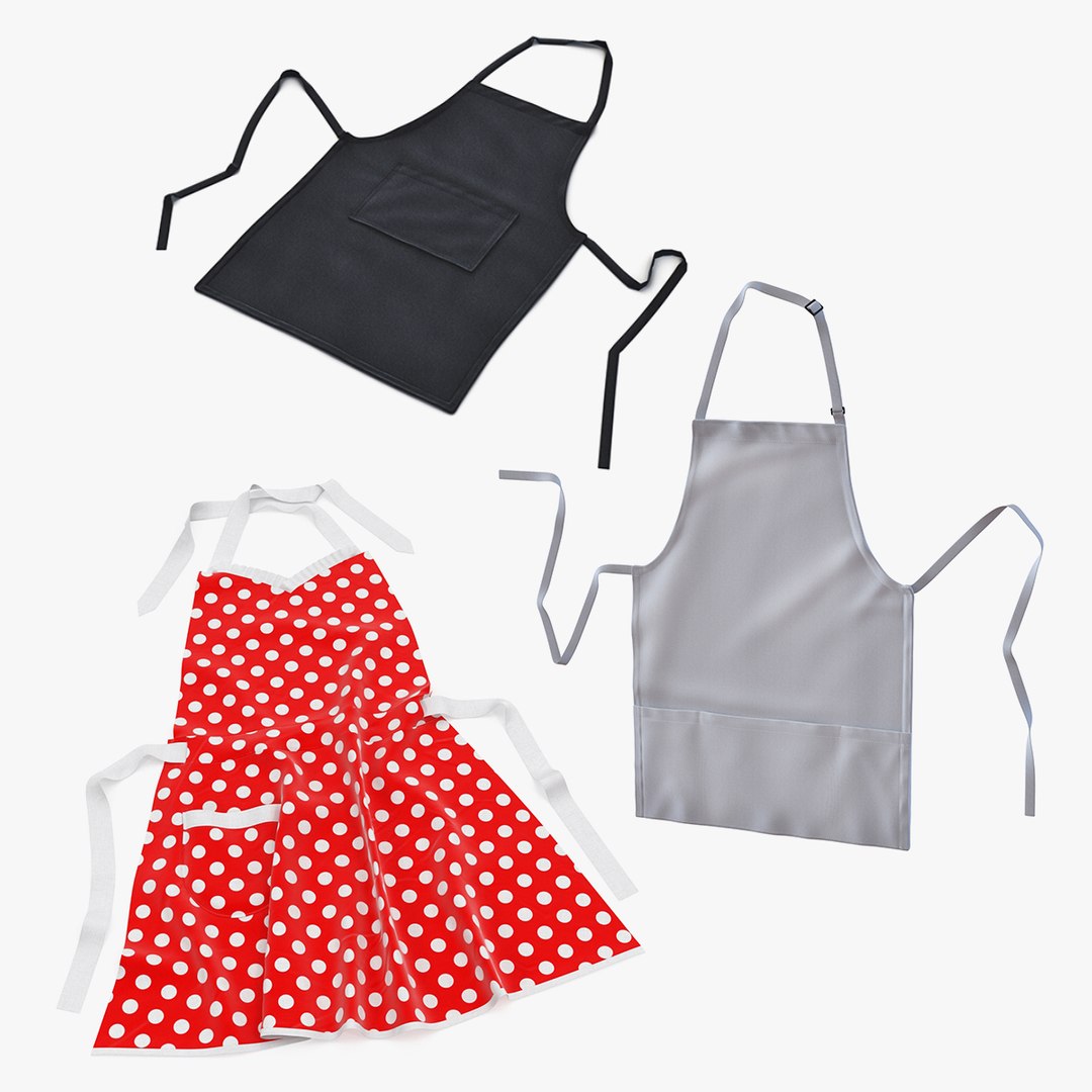 3D Aprons Set Kitchen - TurboSquid 1325788