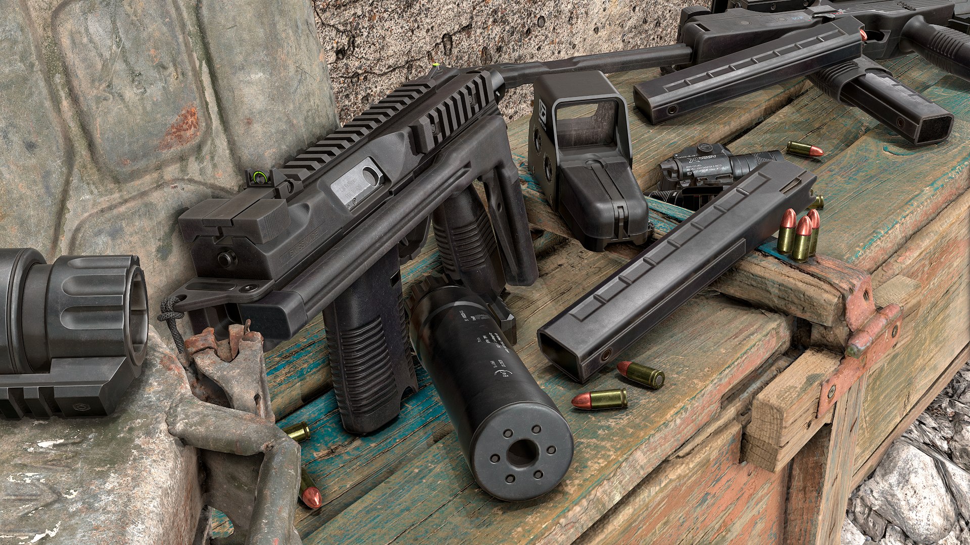 3D Submachine Mp9 Gun - TurboSquid 1543998