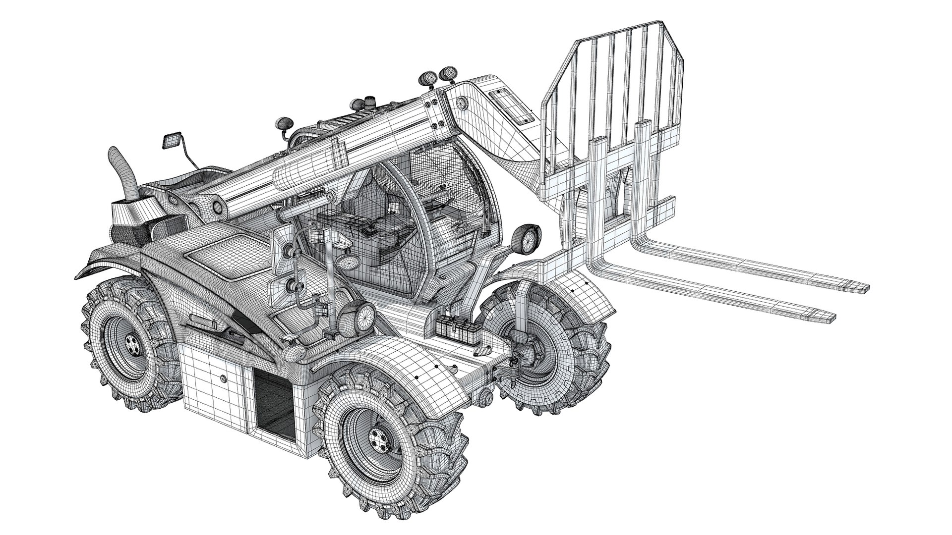 Telescopic Telehandler Forklift 3D Model - TurboSquid 2255864
