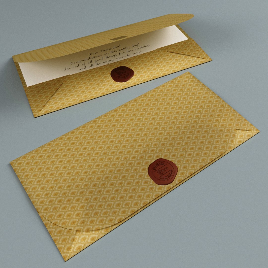 3d model envelope greetings