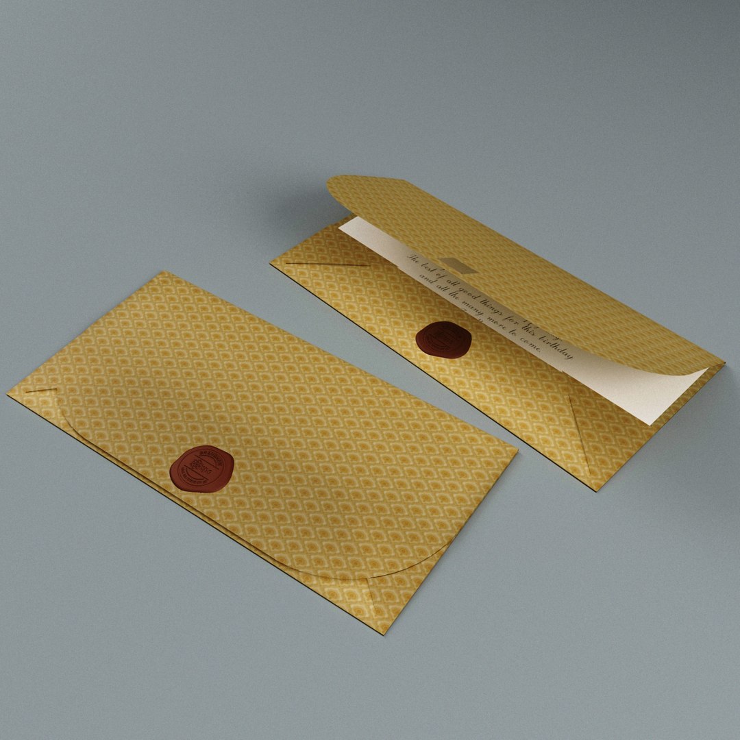 3d model envelope greetings