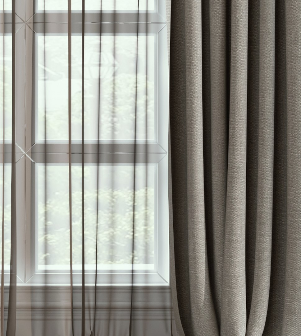 Modern linen curtain model 3D model - TurboSquid 2061259