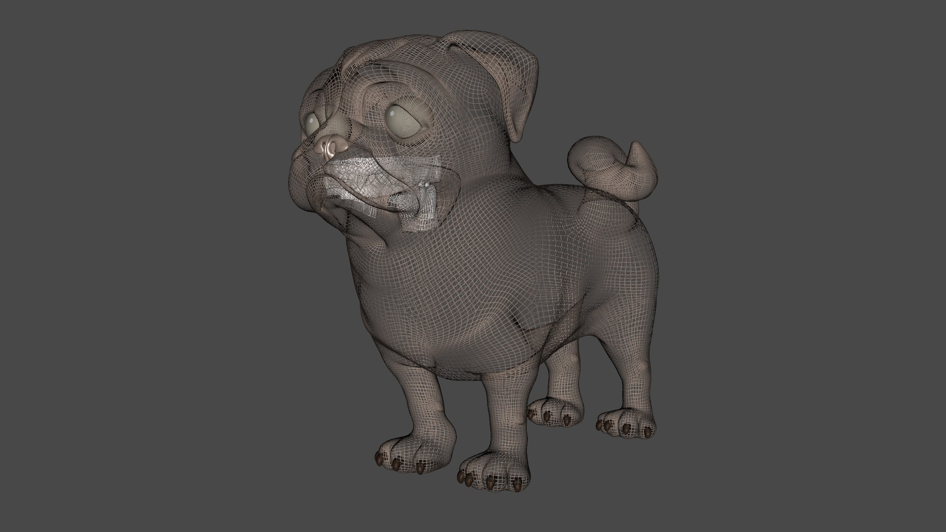 3D Pug Dog Toon Rigged Low-poly 3D Model - TurboSquid 2373943