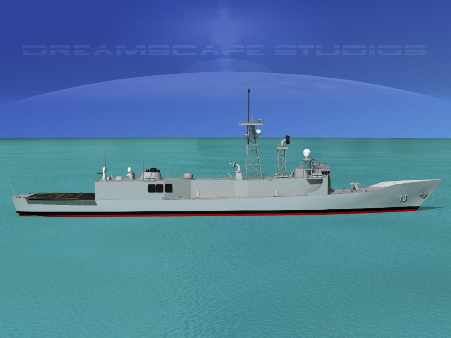 Perry Class Frigate 3d Max