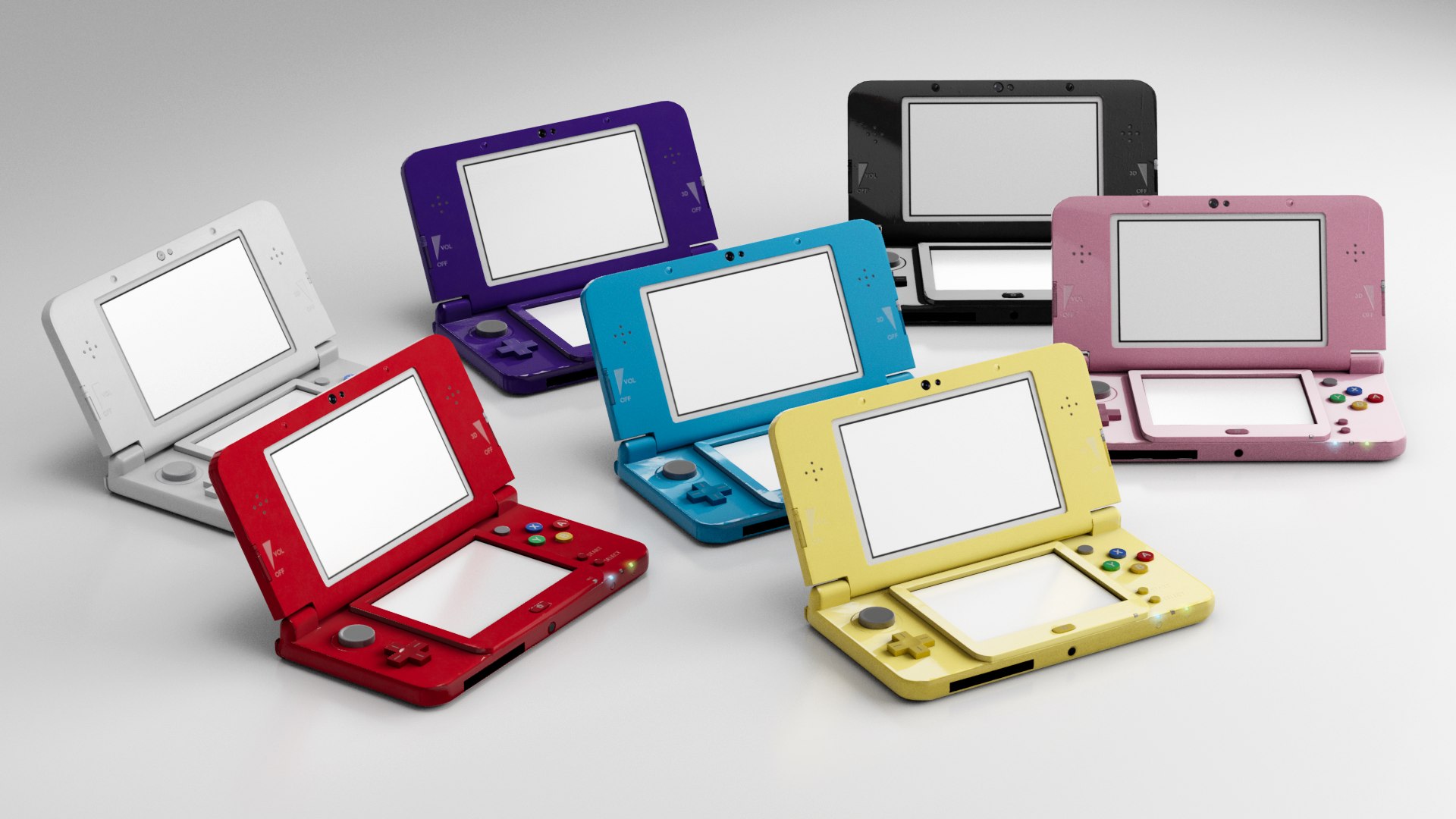 Nintendo 3Ds Colors 3D Model - TurboSquid 2314370