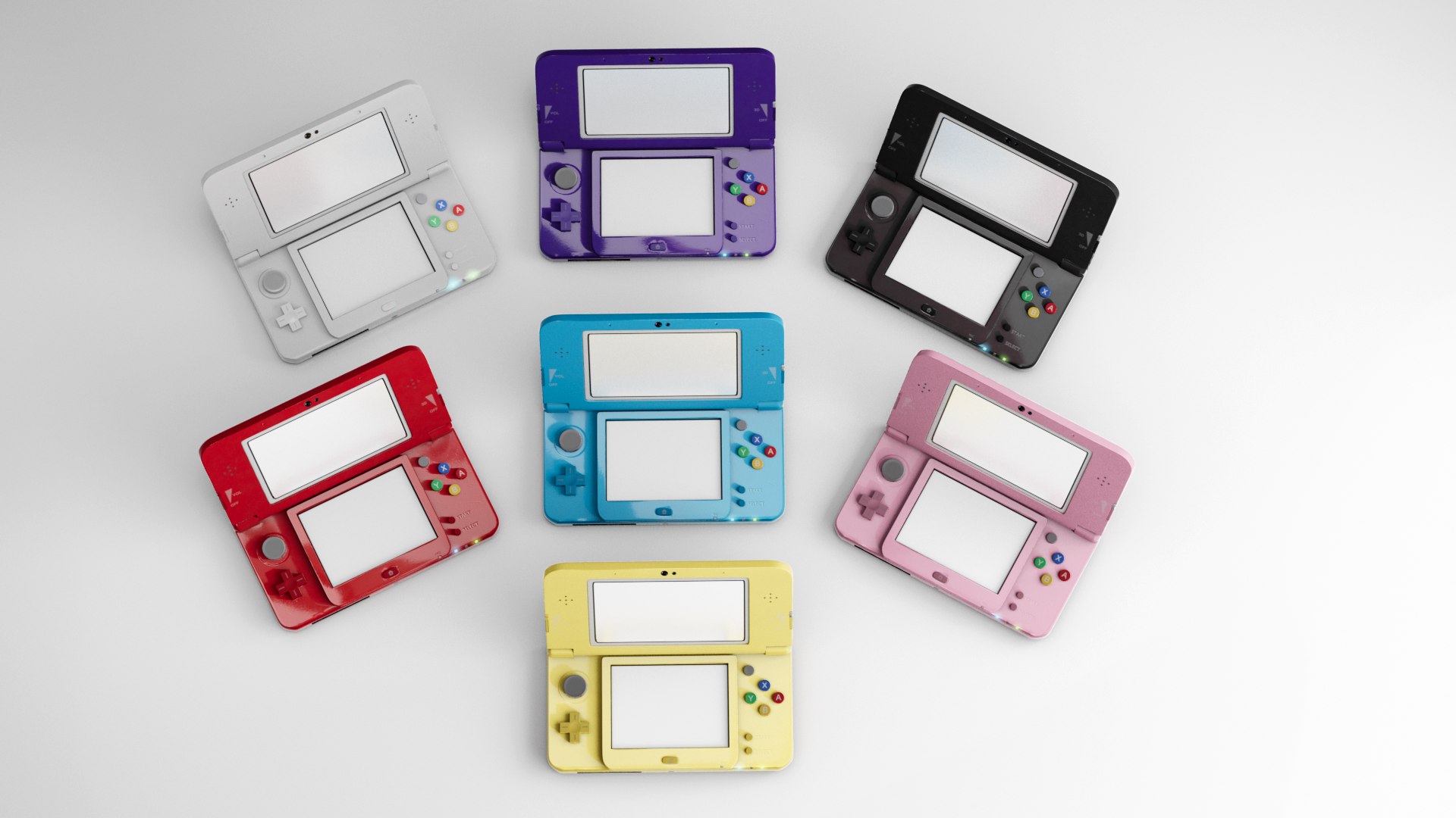 Nintendo 3Ds Colors 3D Model - TurboSquid 2314370