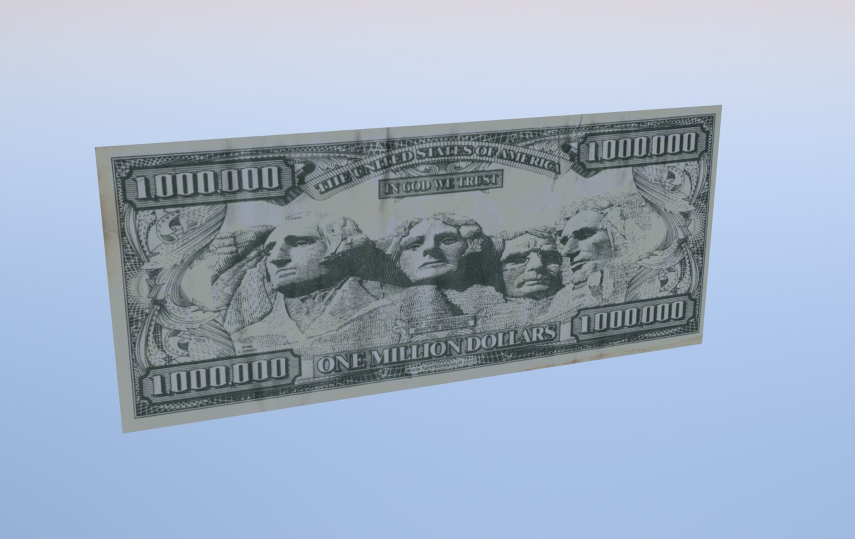3D 1000000 million dollars cash model - TurboSquid 1572105