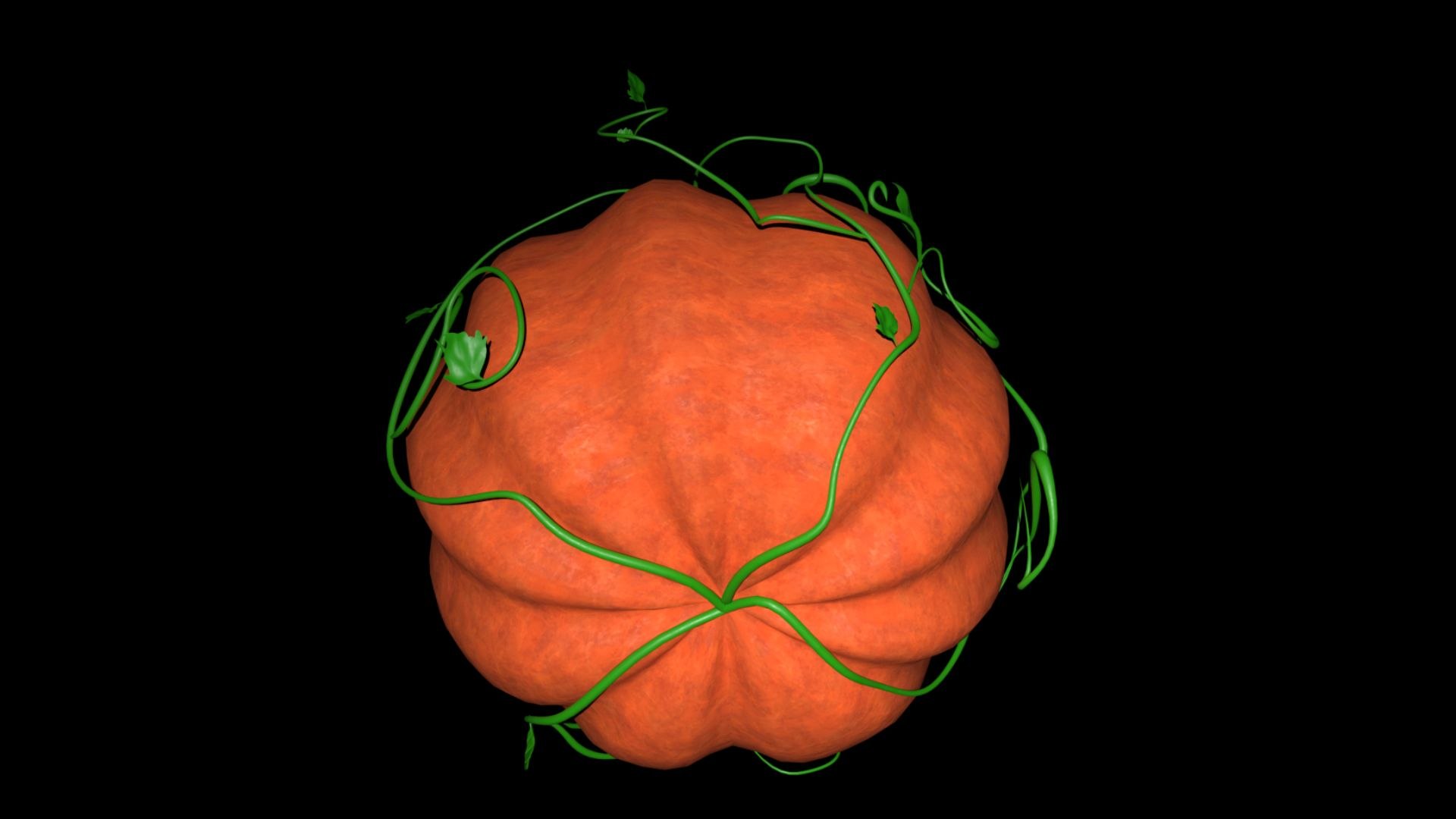 3D Realistic Pumpkin 3D Model With Vines And Leaves Halloween PBR Ready Model - TurboSquid 2460557