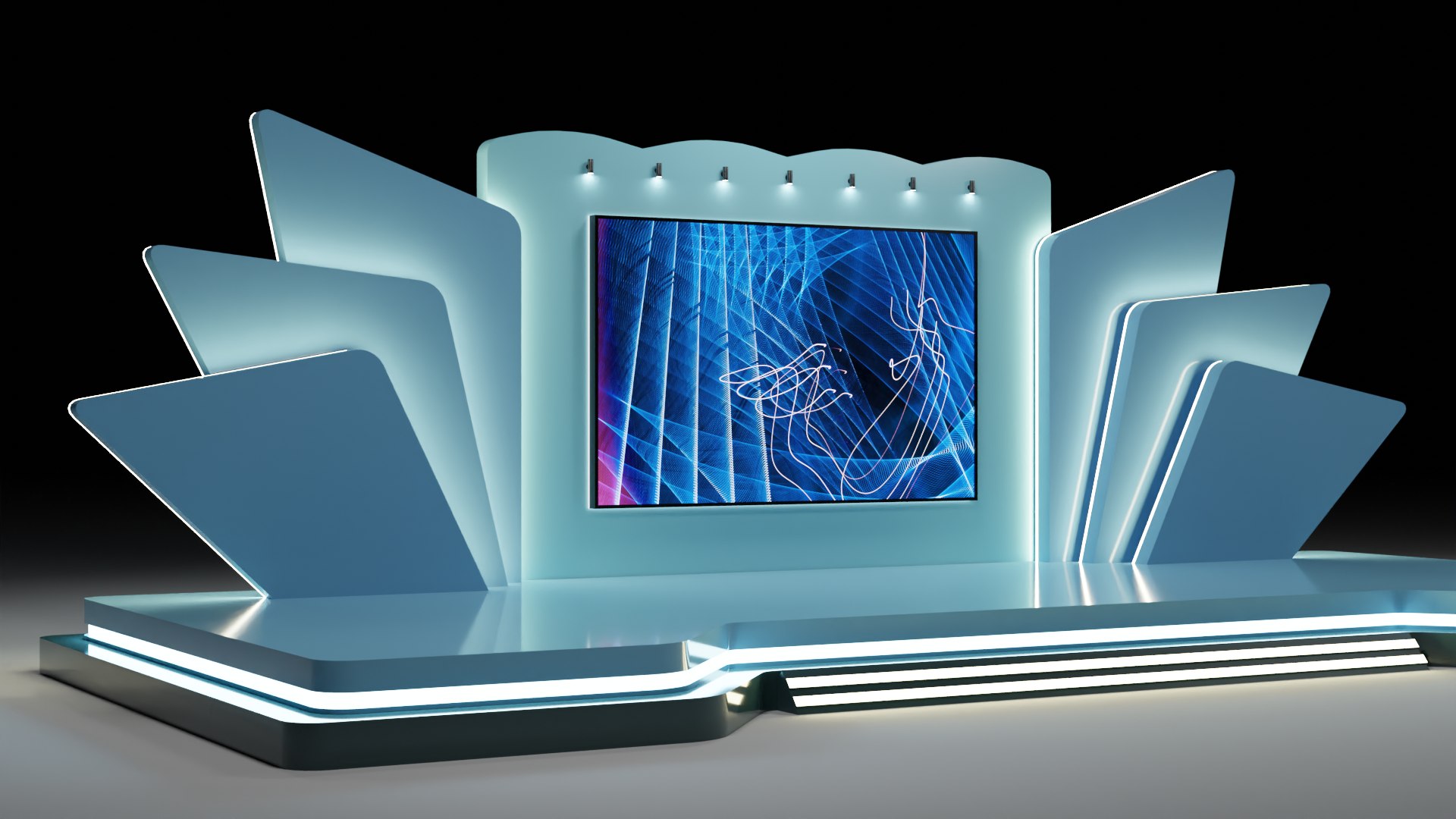 3D Entertainment Concert Or Corporate Event Stage With Light ...