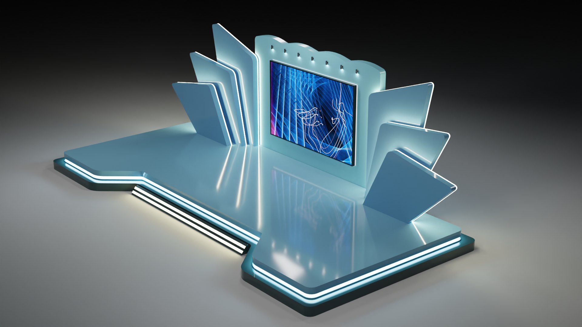 3D Entertainment Concert Or Corporate Event Stage With Light ...