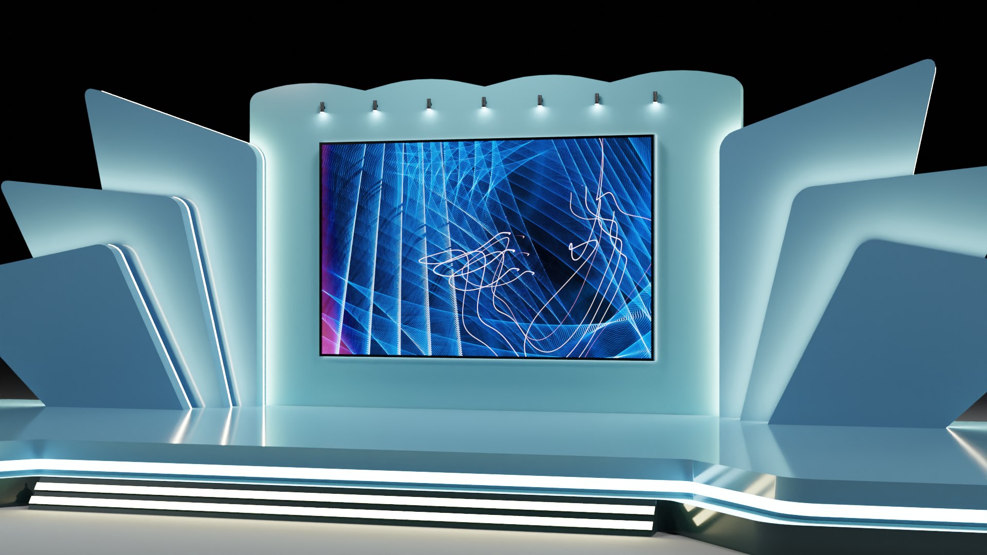 3D Entertainment Concert Or Corporate Event Stage With Light ...