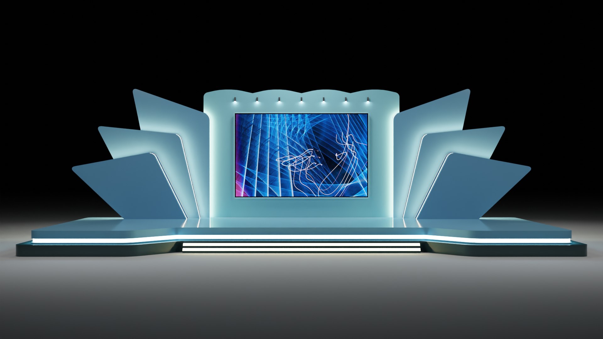 3D Entertainment Concert Or Corporate Event Stage With Light ...