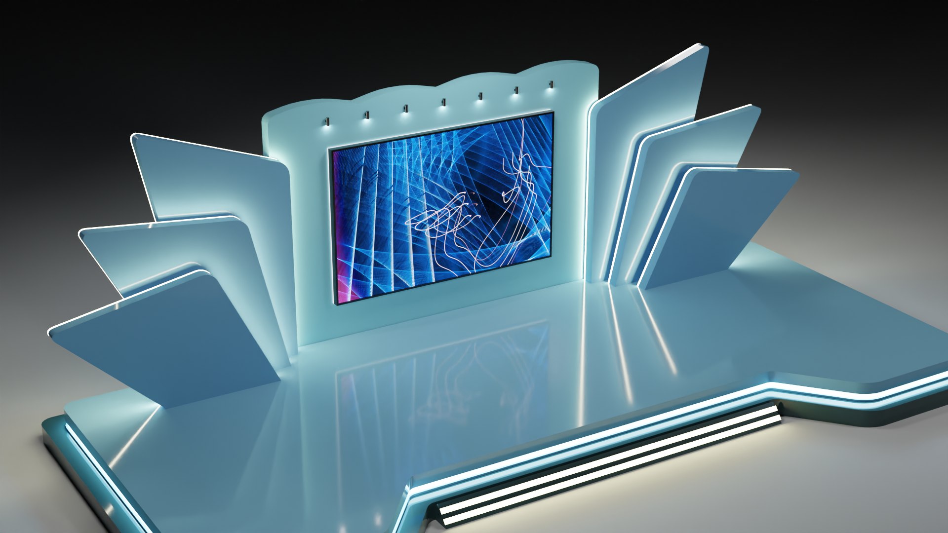 3D Entertainment Concert Or Corporate Event Stage With Light ...