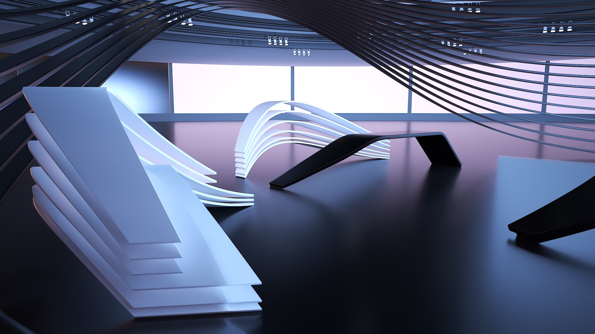 Futuristic Exhibition Stand I Model - TurboSquid 2225323