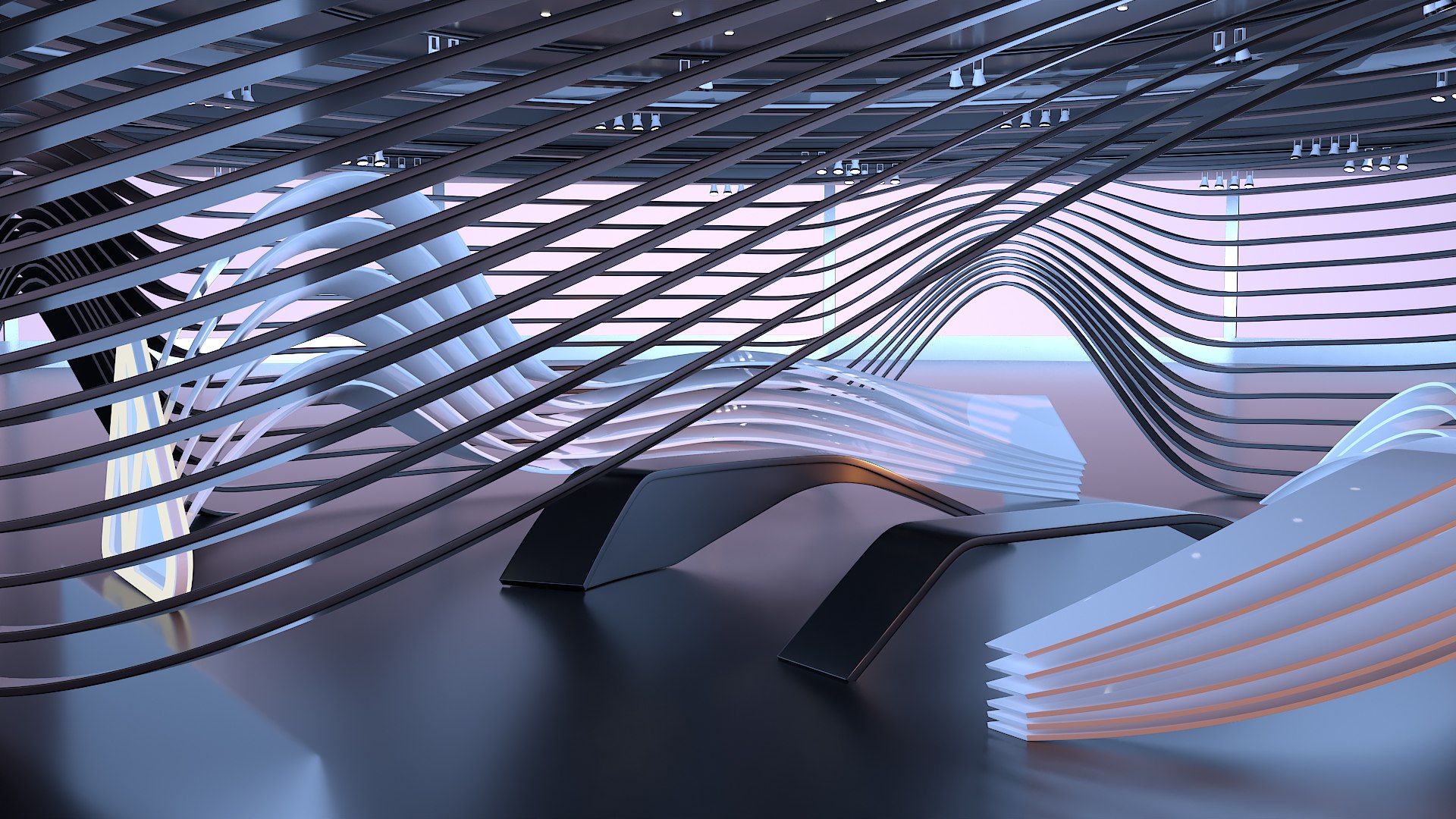 Futuristic Exhibition Stand I Model - TurboSquid 2225323