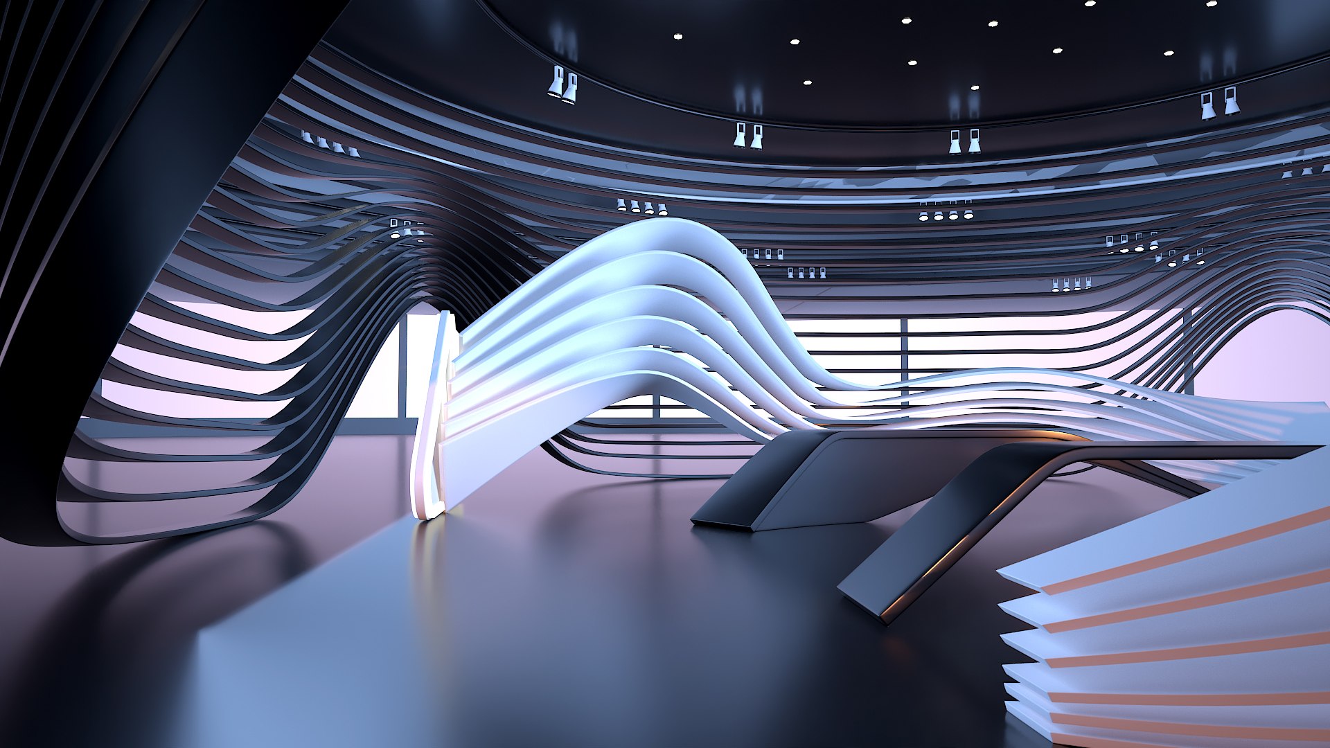 Futuristic Exhibition Stand I Model - TurboSquid 2225323
