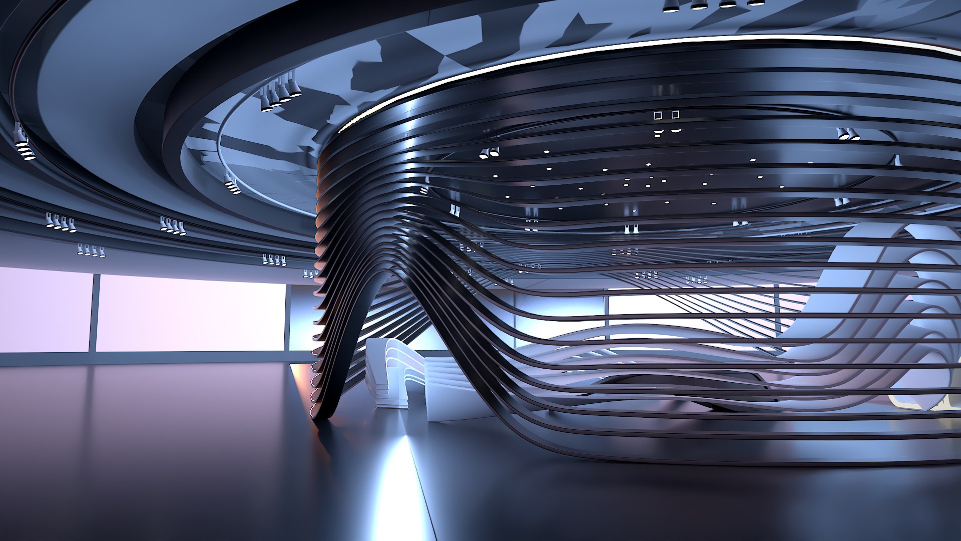 Futuristic Exhibition Stand I Model - TurboSquid 2225323